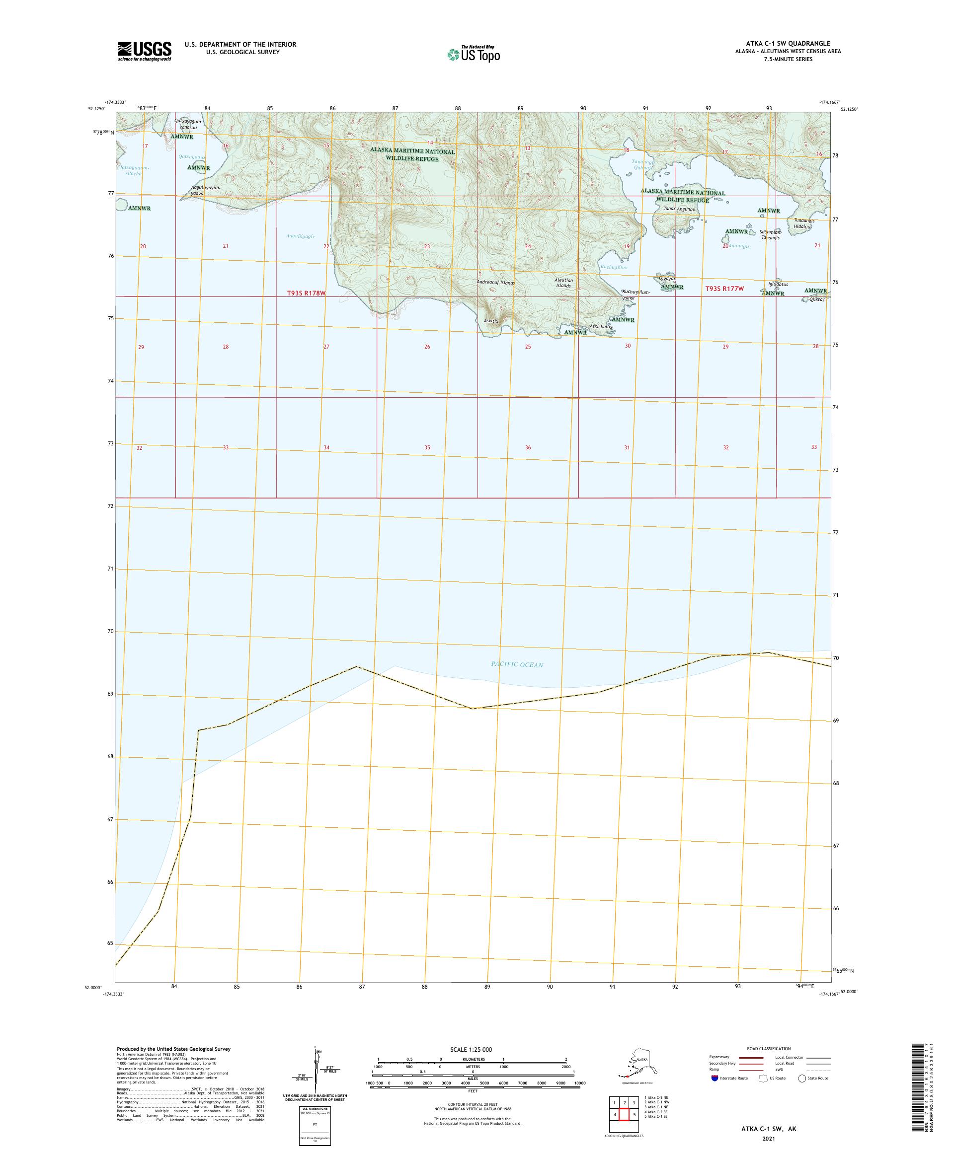 Atka C-1 SW Alaska US Topo Map – MyTopo Map Store