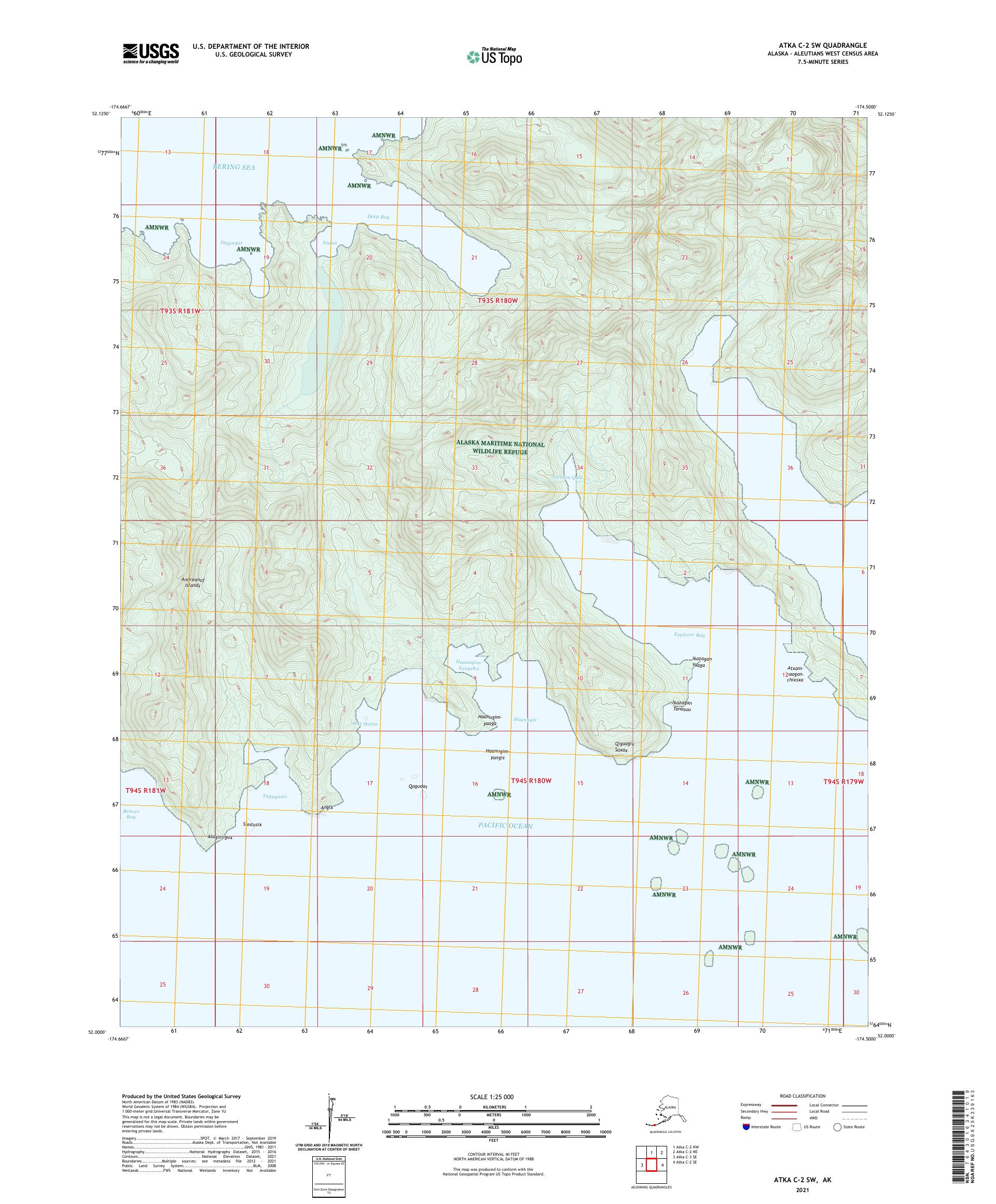 Atka C-2 SW Alaska US Topo Map – MyTopo Map Store