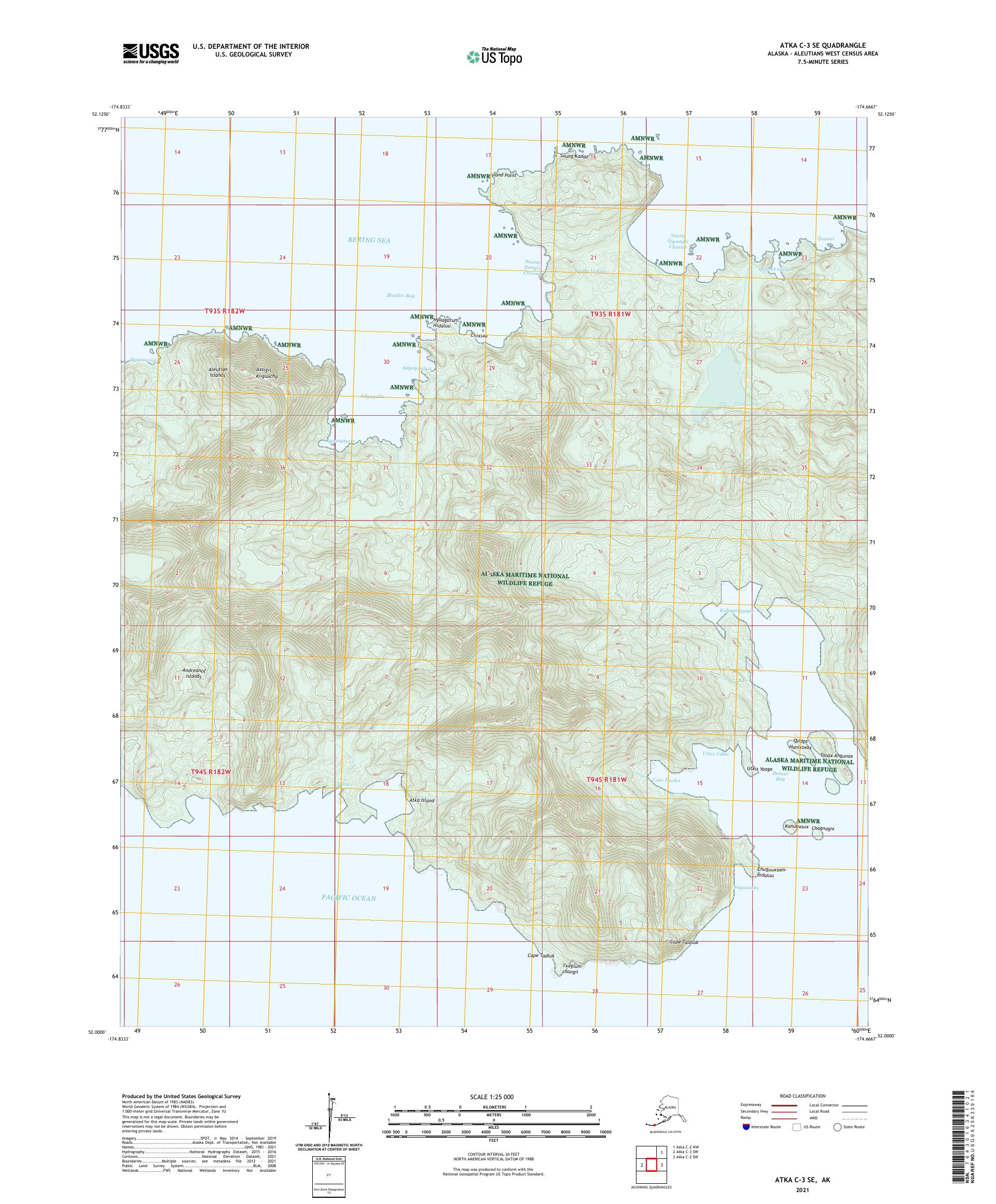 Atka C-3 SE Alaska US Topo Map – MyTopo Map Store