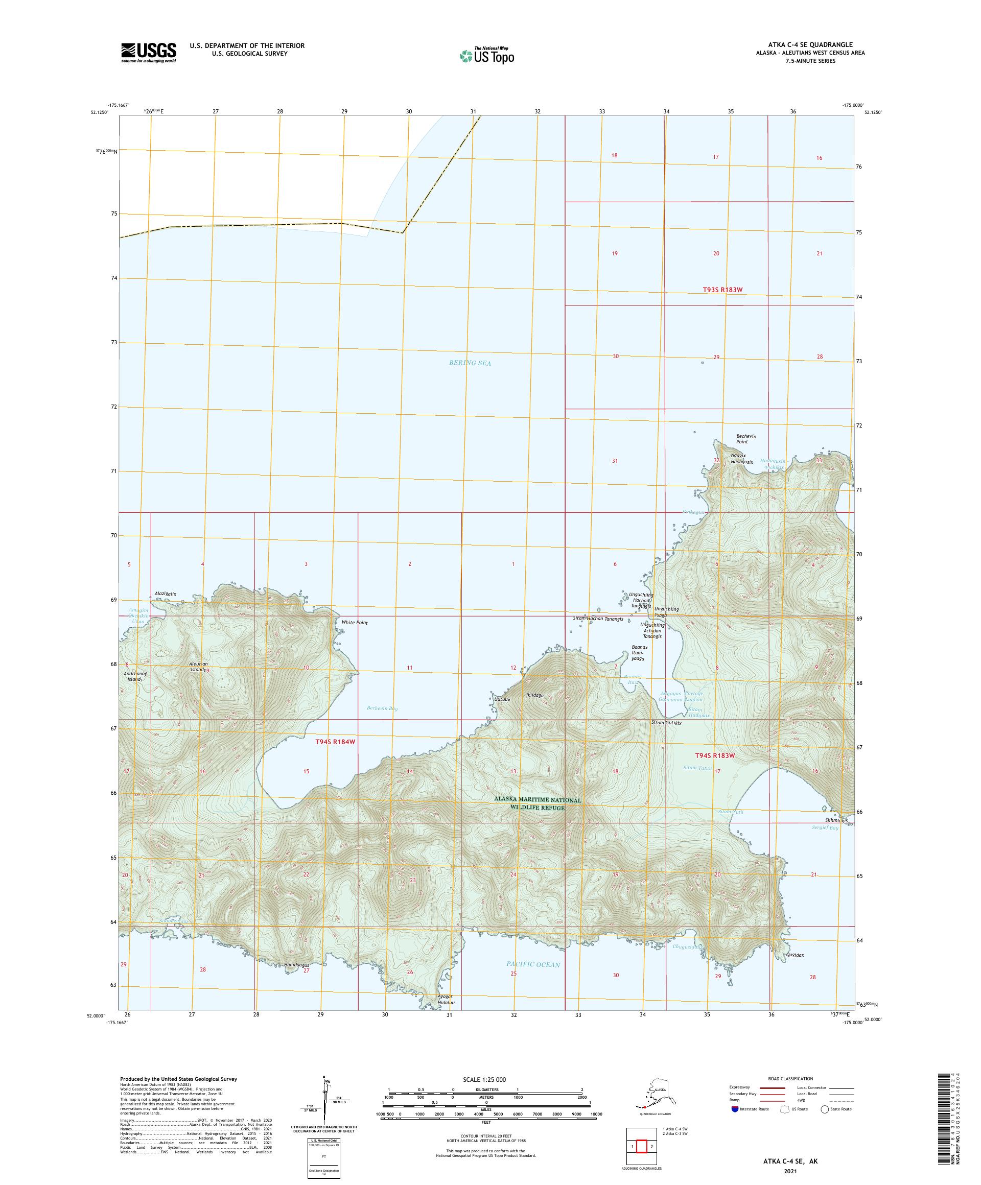 Atka C-4 SE Alaska US Topo Map – MyTopo Map Store