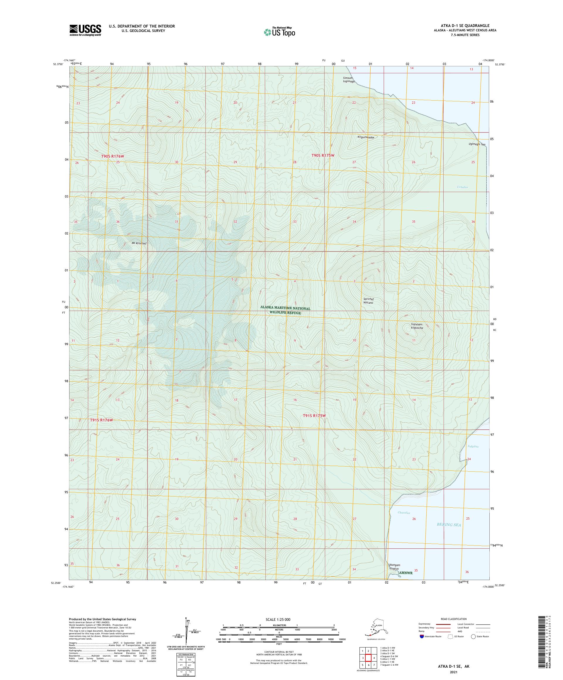 Atka D-1 SE Alaska US Topo Map – MyTopo Map Store