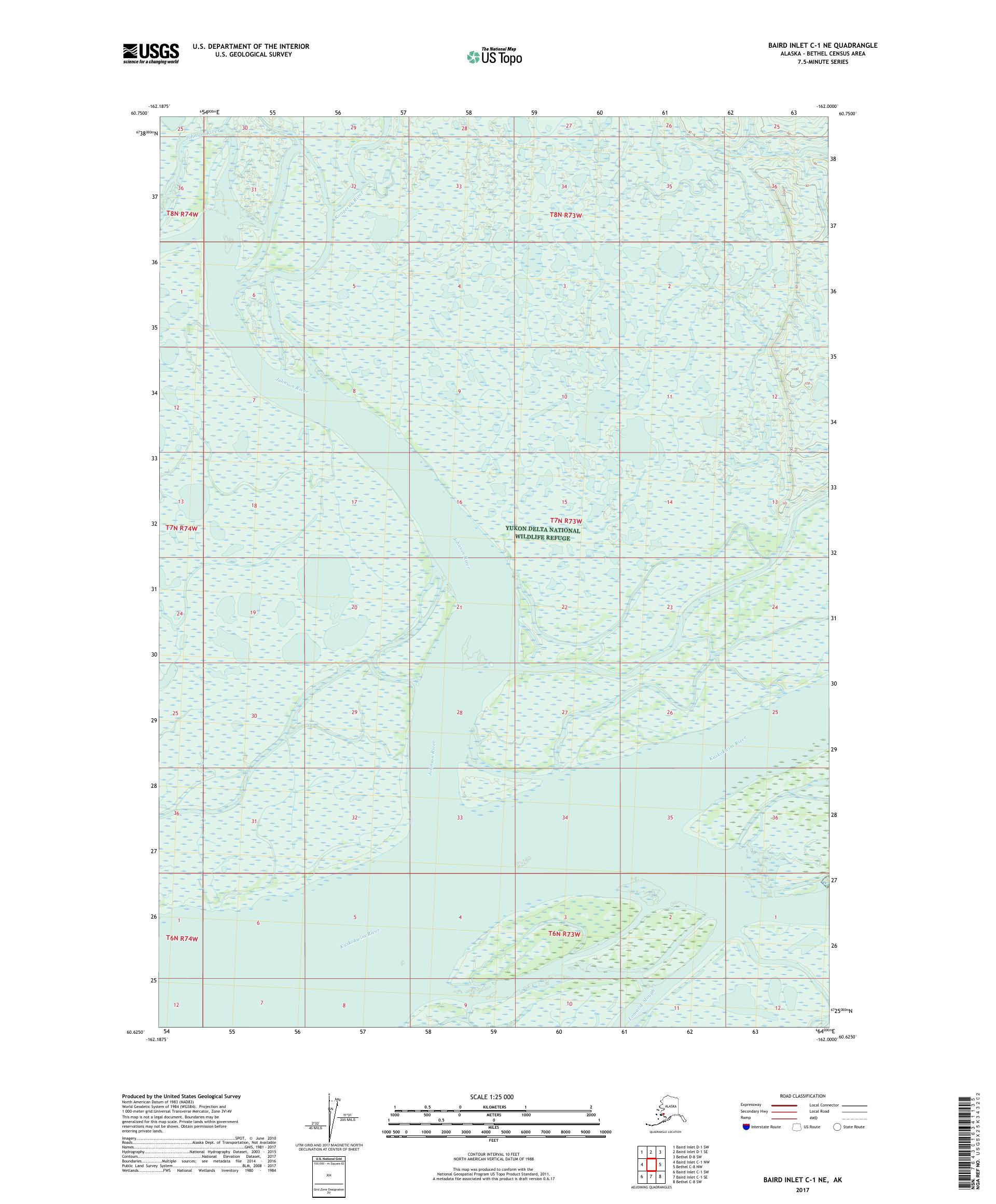 Baird Inlet C-1 NE Alaska US Topo Map – MyTopo Map Store
