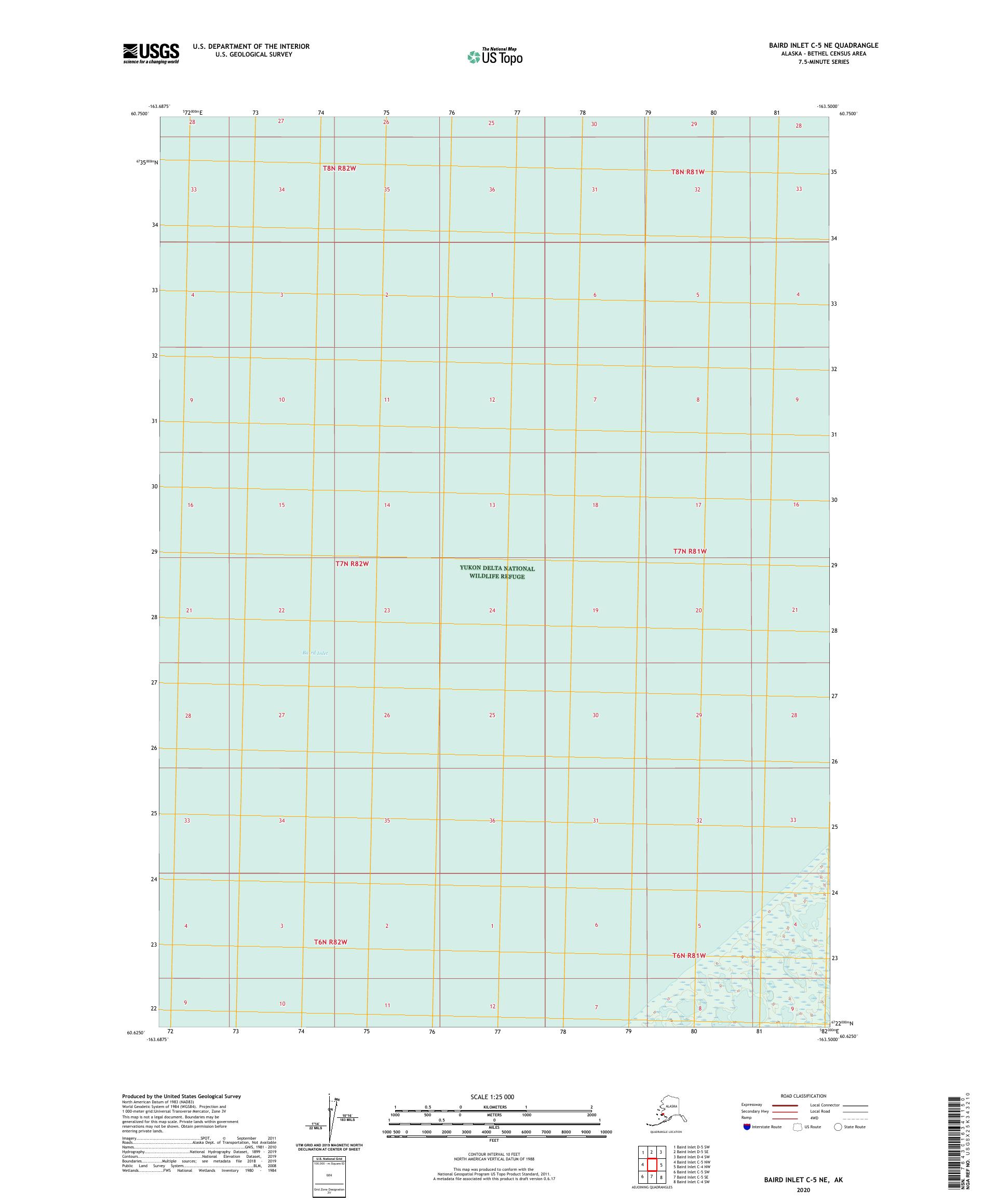 Baird Inlet C-5 NE Alaska US Topo Map – MyTopo Map Store