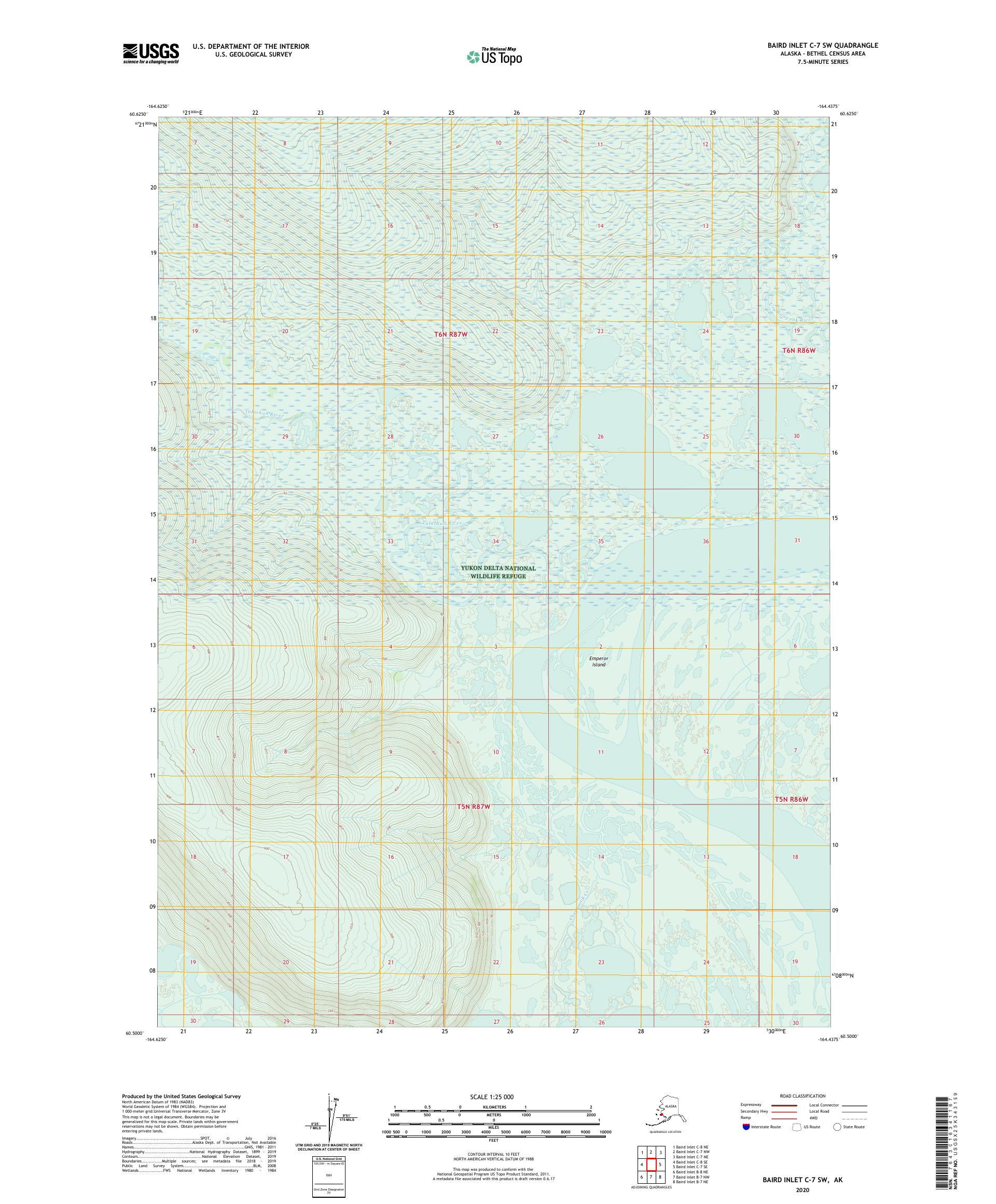 Baird Inlet C-7 SW Alaska US Topo Map – MyTopo Map Store