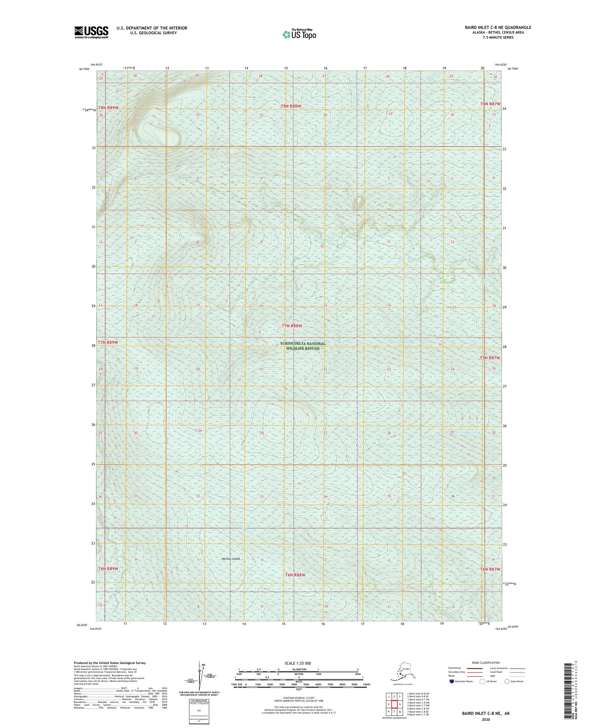 Baird Inlet C-8 NE Alaska US Topo Map – MyTopo Map Store