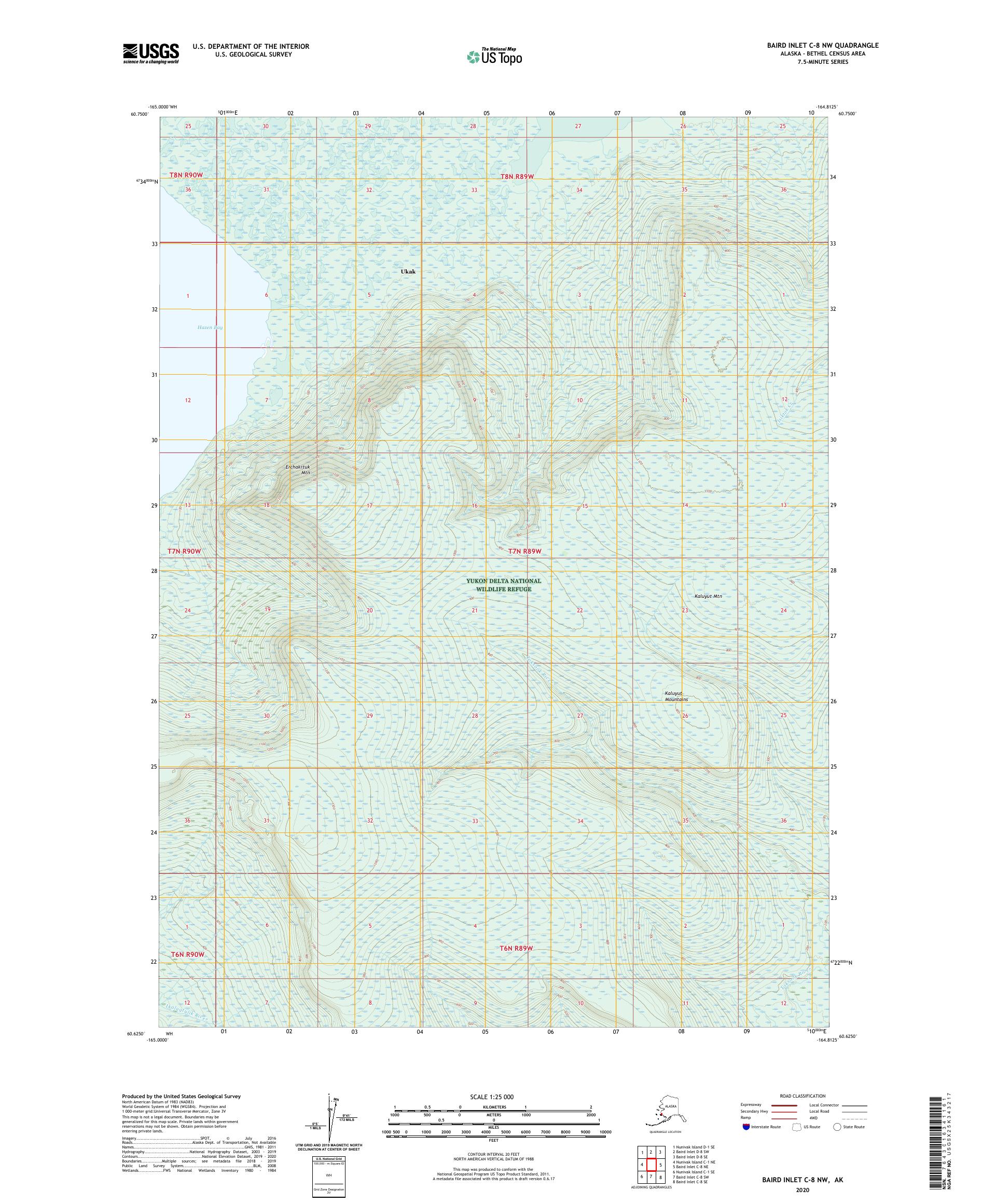 Baird Inlet C-8 NW Alaska US Topo Map – MyTopo Map Store