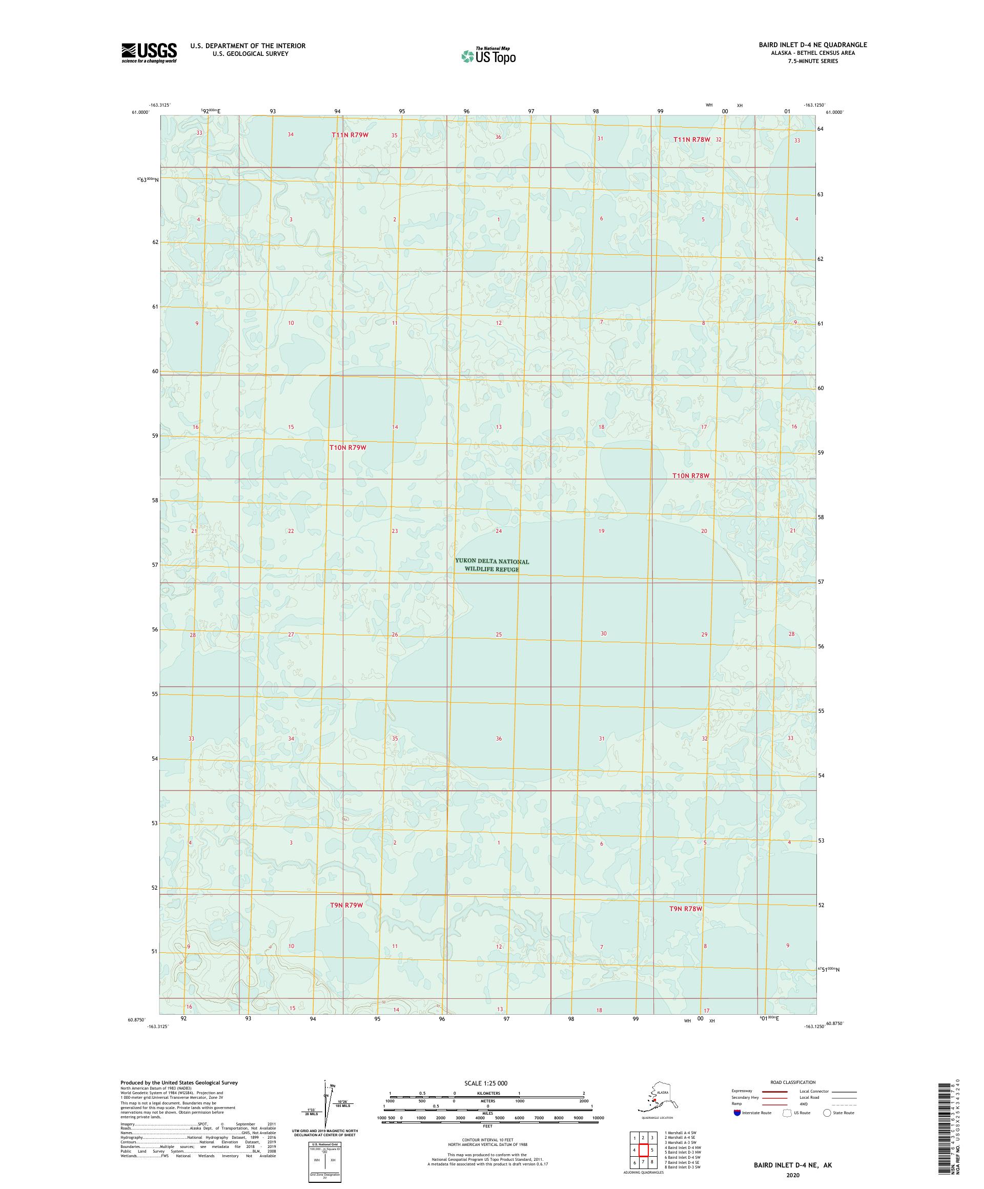 Baird Inlet D-4 NE Alaska US Topo Map – MyTopo Map Store