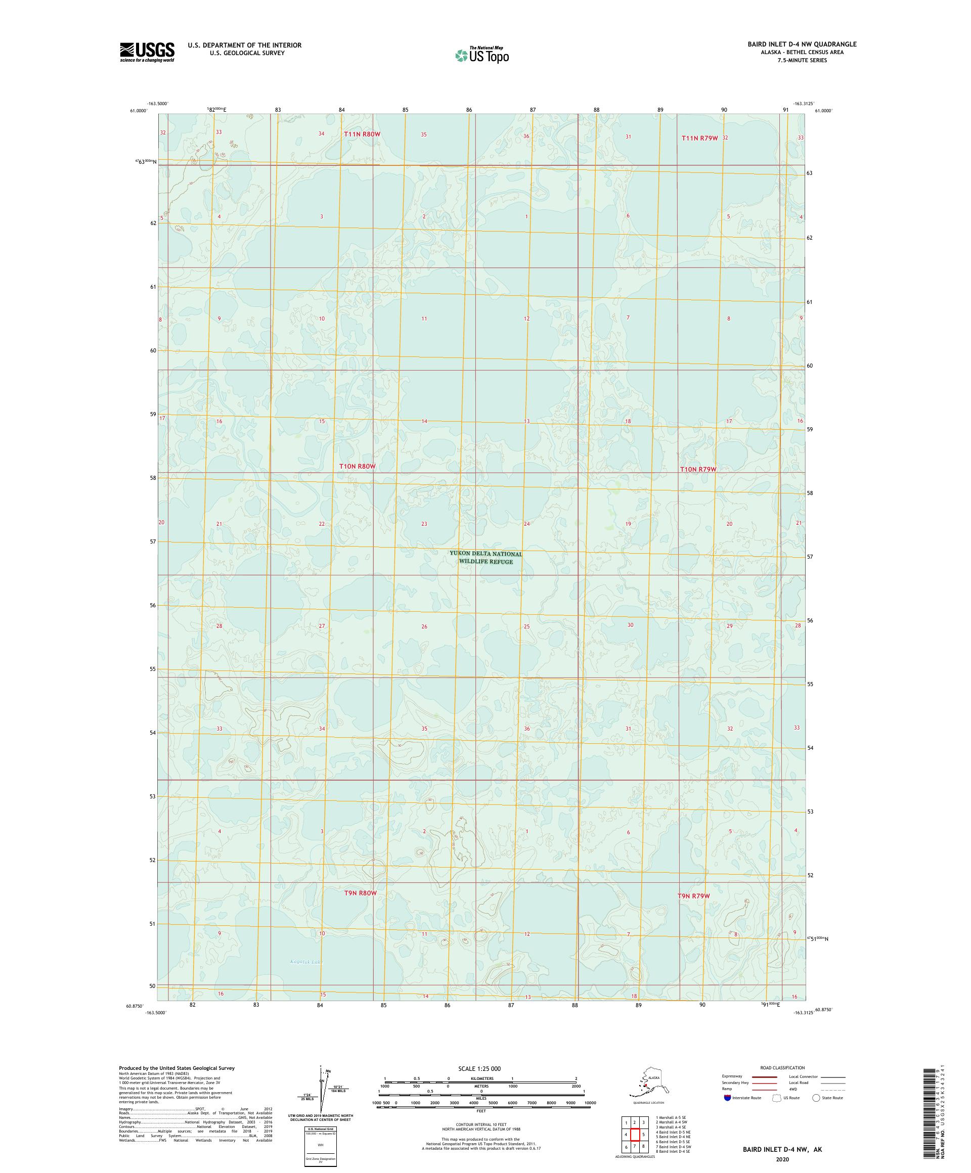 Baird Inlet D-4 NW Alaska US Topo Map – MyTopo Map Store