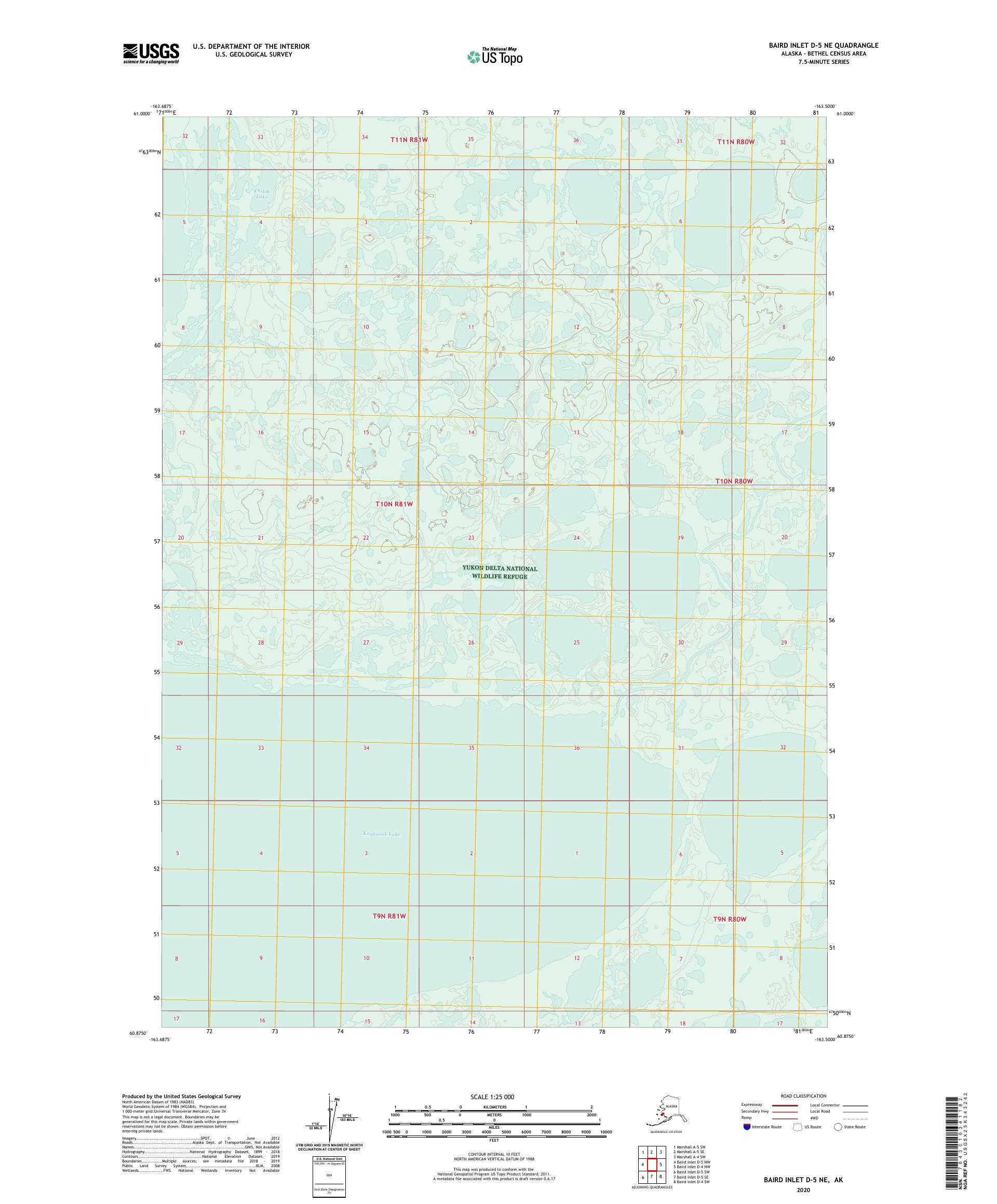 Baird Inlet D-5 NE Alaska US Topo Map – MyTopo Map Store