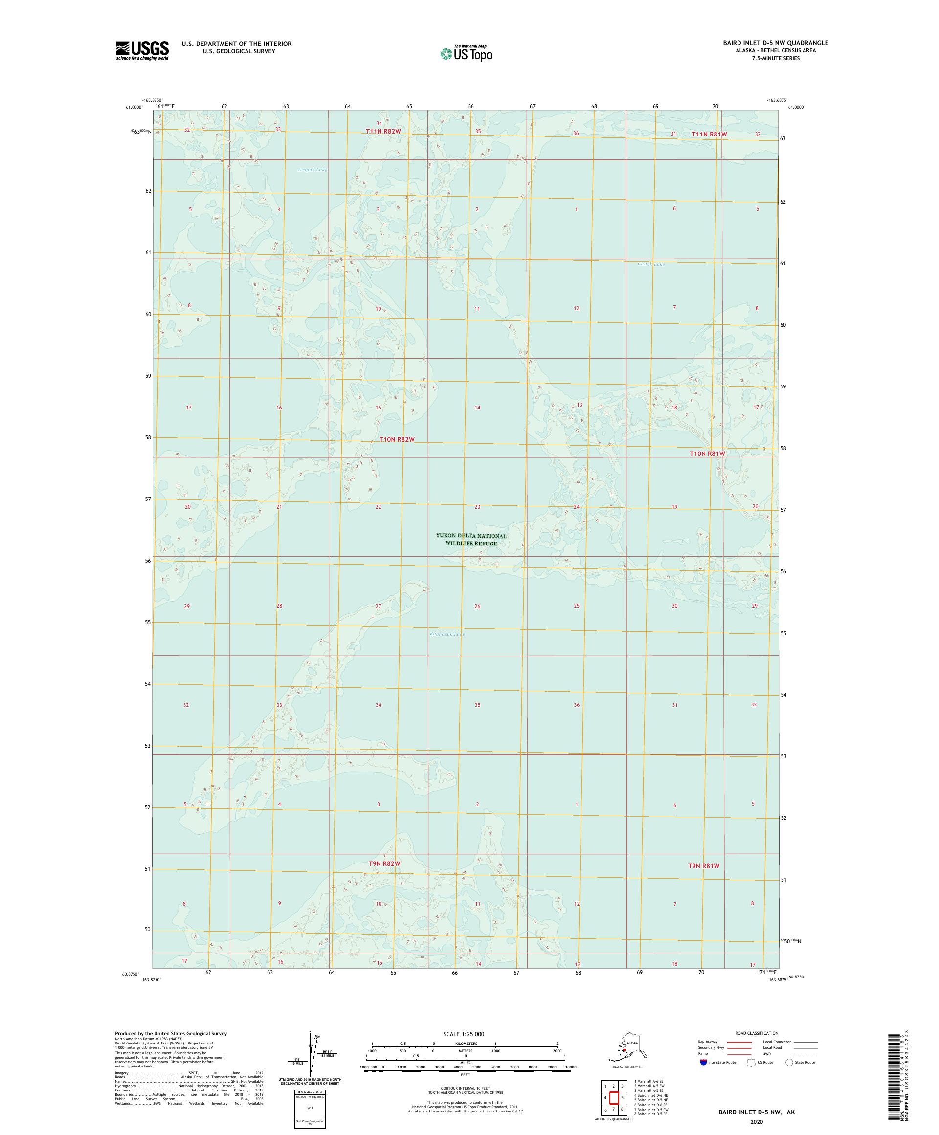 Baird Inlet D-5 NW Alaska US Topo Map – MyTopo Map Store