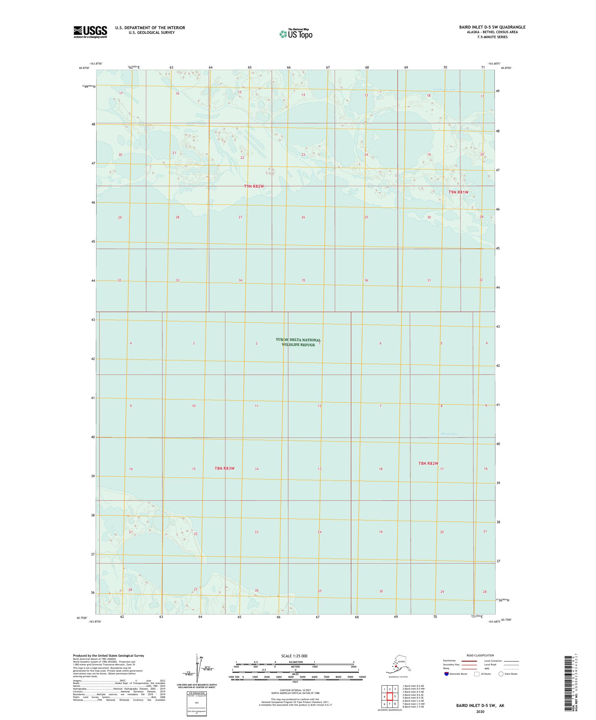 Baird Inlet D-5 SW Alaska US Topo Map – MyTopo Map Store