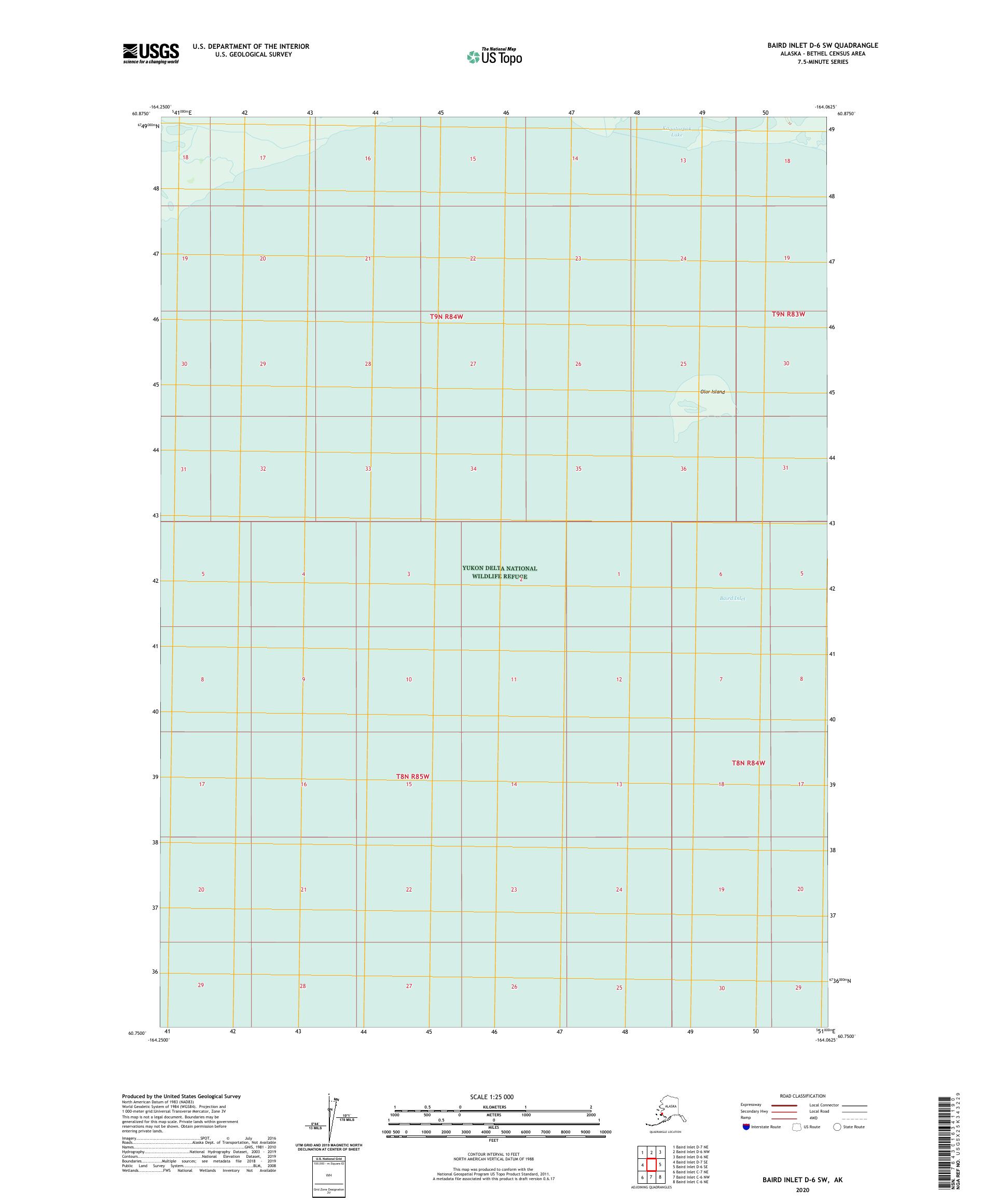 Baird Inlet D-6 SW Alaska US Topo Map – MyTopo Map Store