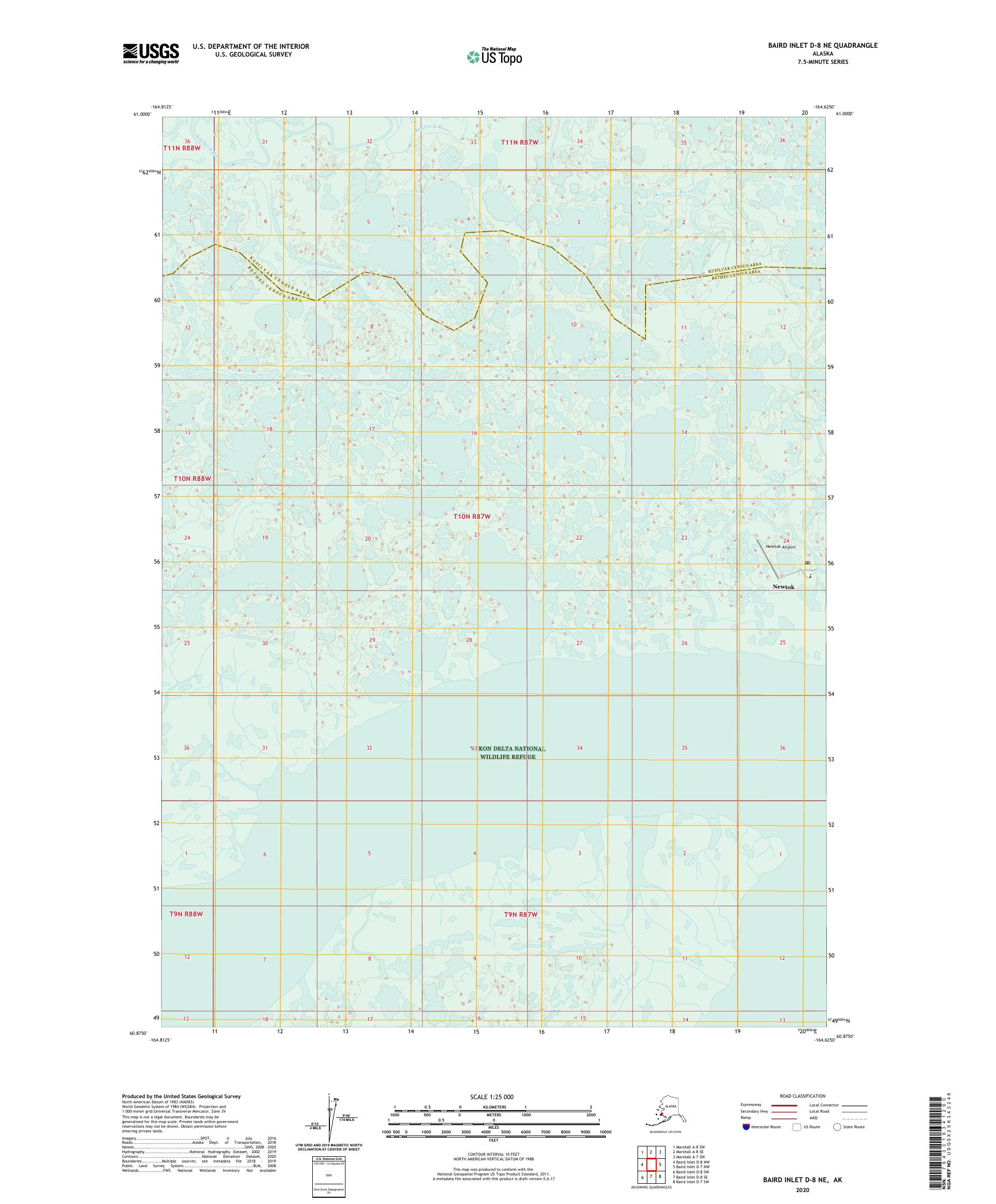 Baird Inlet D-8 NE Alaska US Topo Map – MyTopo Map Store