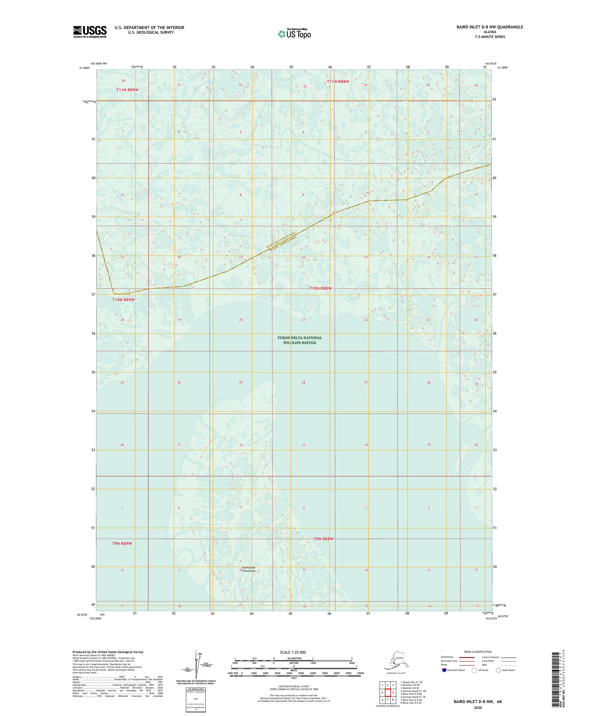 Baird Inlet D-8 NW Alaska US Topo Map – MyTopo Map Store