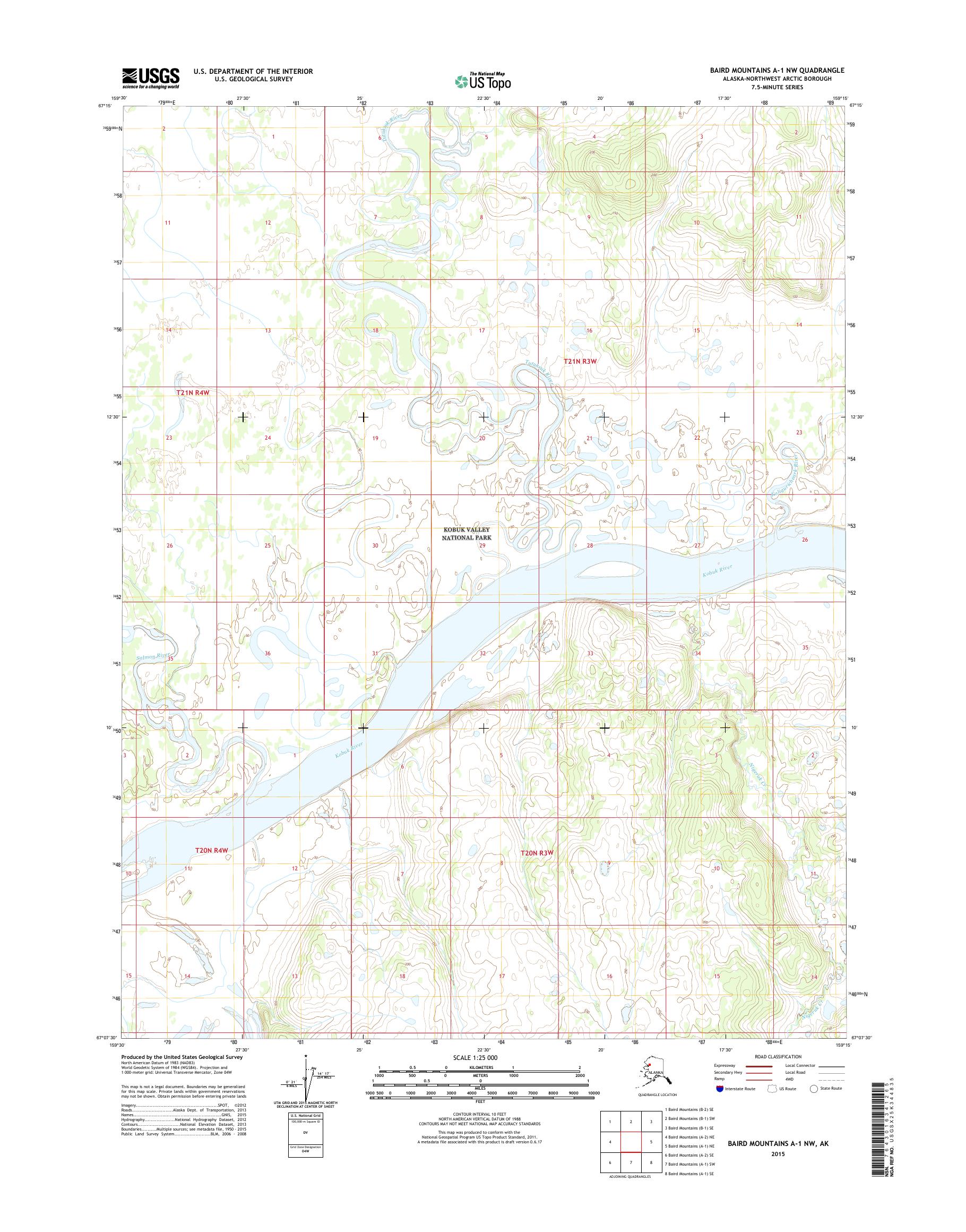 Baird Mountains A-1 NW Alaska US Topo Map – MyTopo Map Store