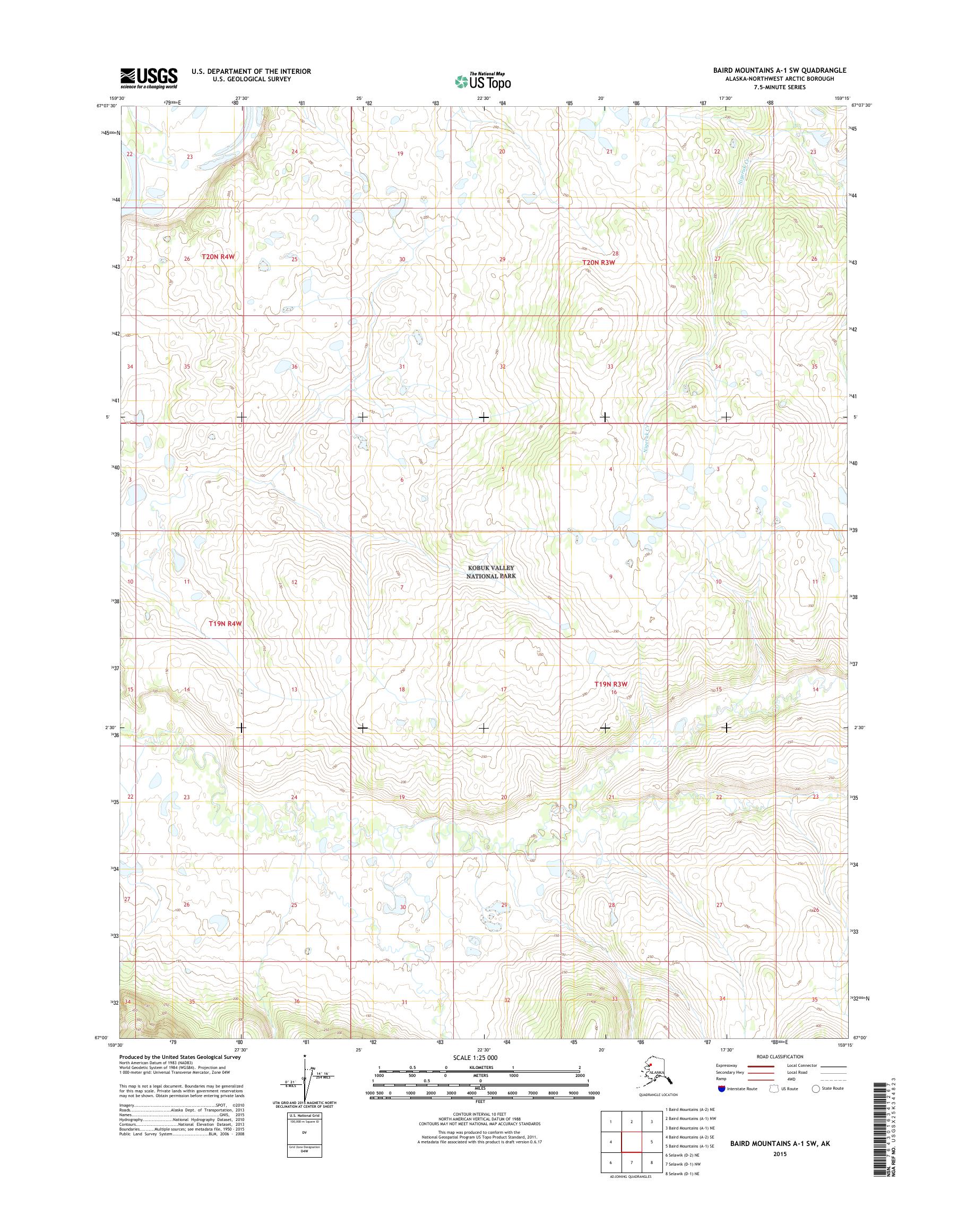 Baird Mountains A-1 SW Alaska US Topo Map – MyTopo Map Store