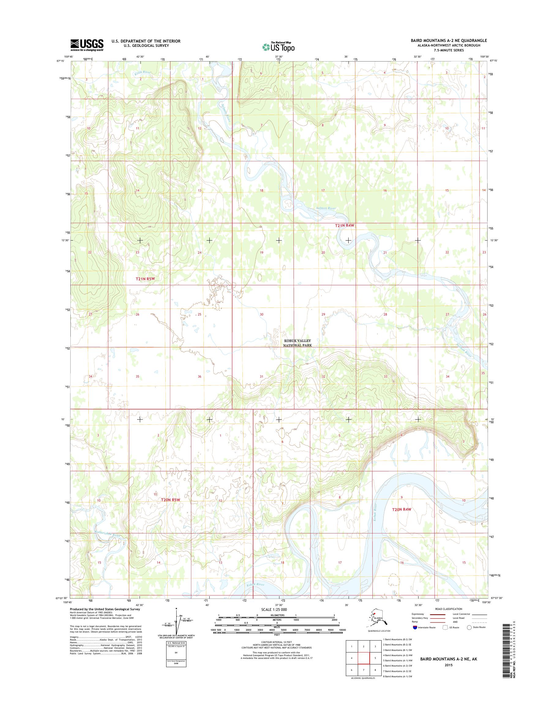 Baird Mountains A-2 NE Alaska US Topo Map – MyTopo Map Store