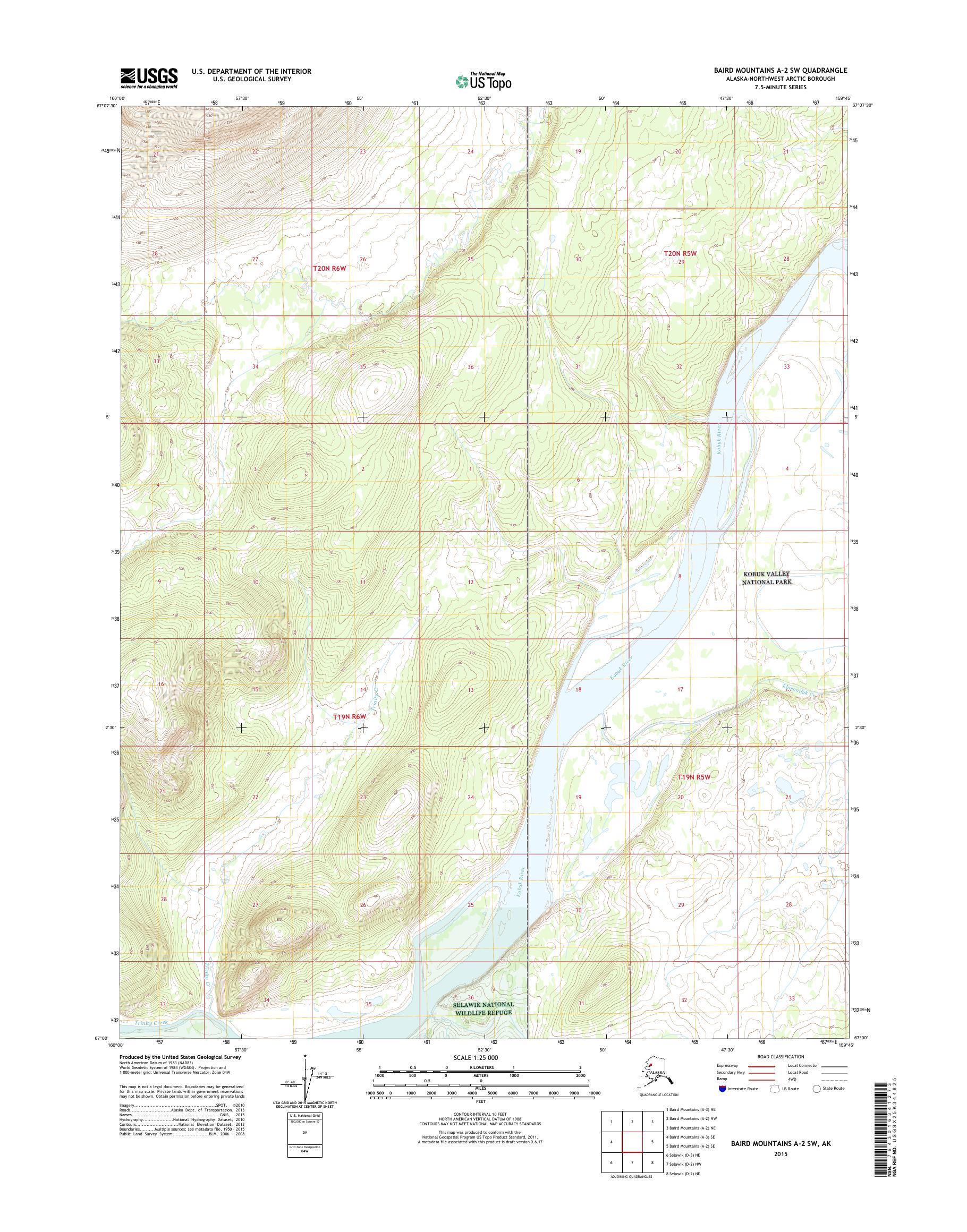 Baird Mountains A-2 SW Alaska US Topo Map – MyTopo Map Store