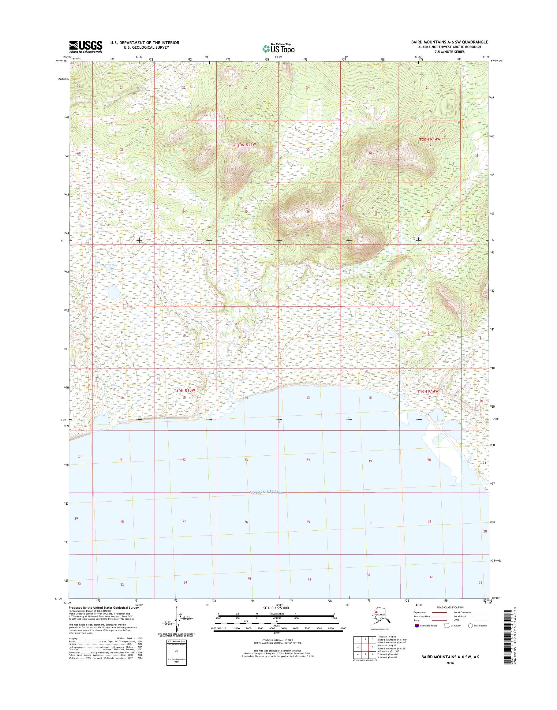 Baird Mountains A-6 SW Alaska US Topo Map – MyTopo Map Store