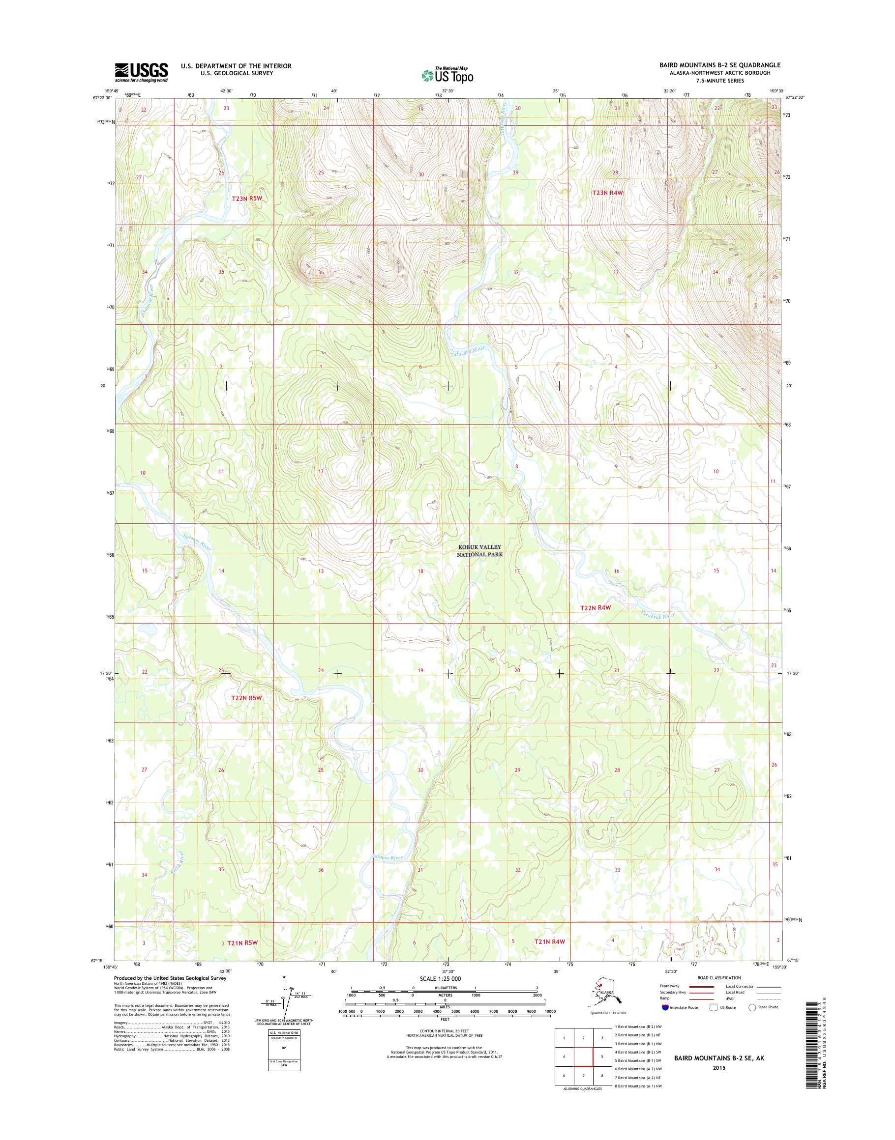 Baird Mountains B-2 SE Alaska US Topo Map – MyTopo Map Store