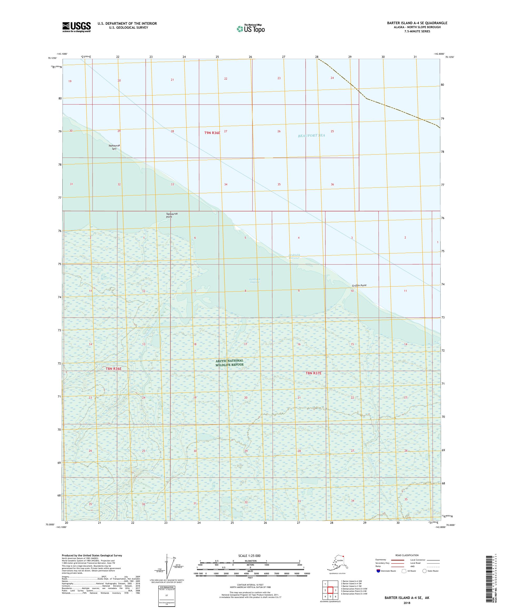 Barter Island A-4 SE Alaska US Topo Map – MyTopo Map Store