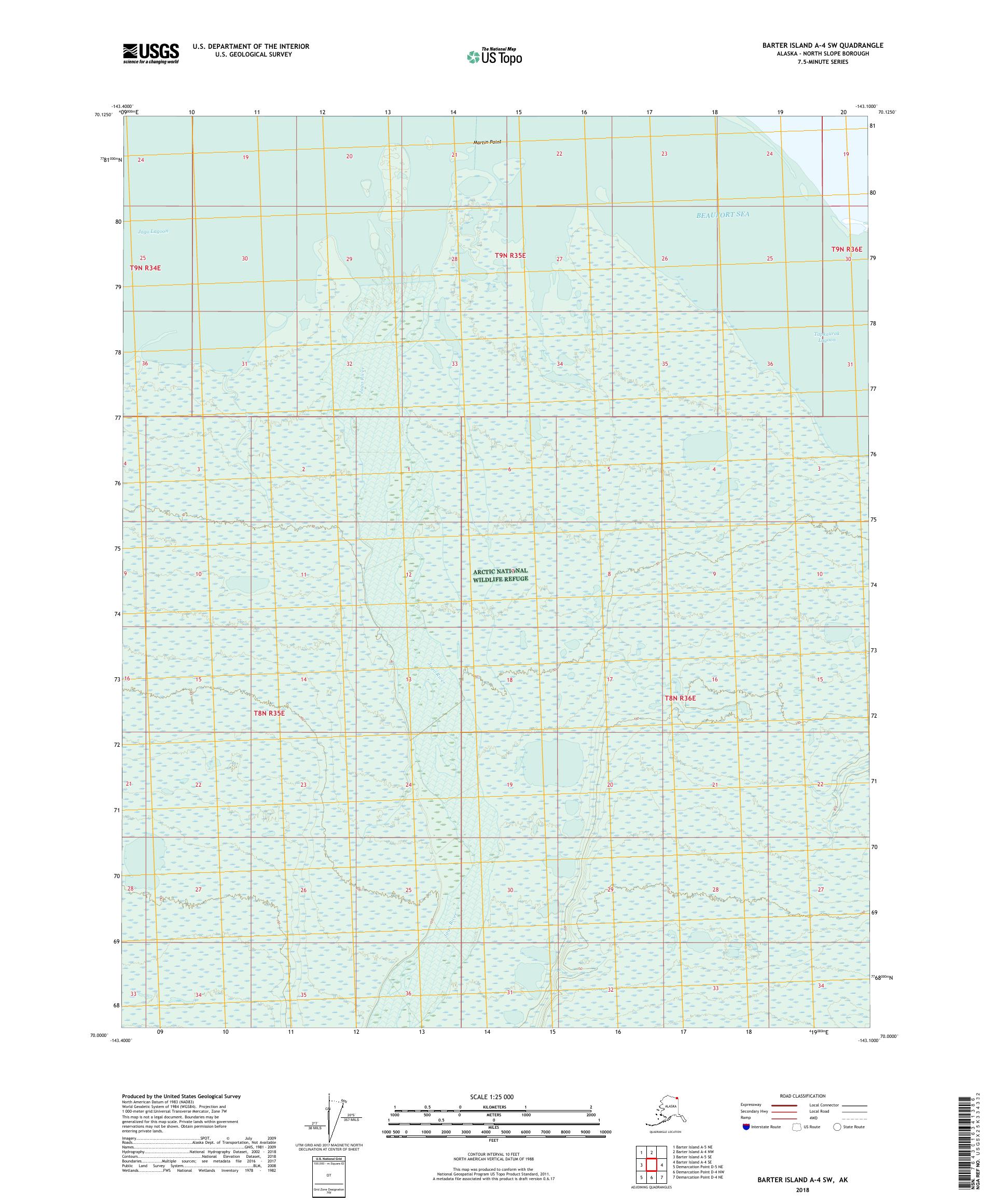 Barter Island A-4 SW Alaska US Topo Map – MyTopo Map Store
