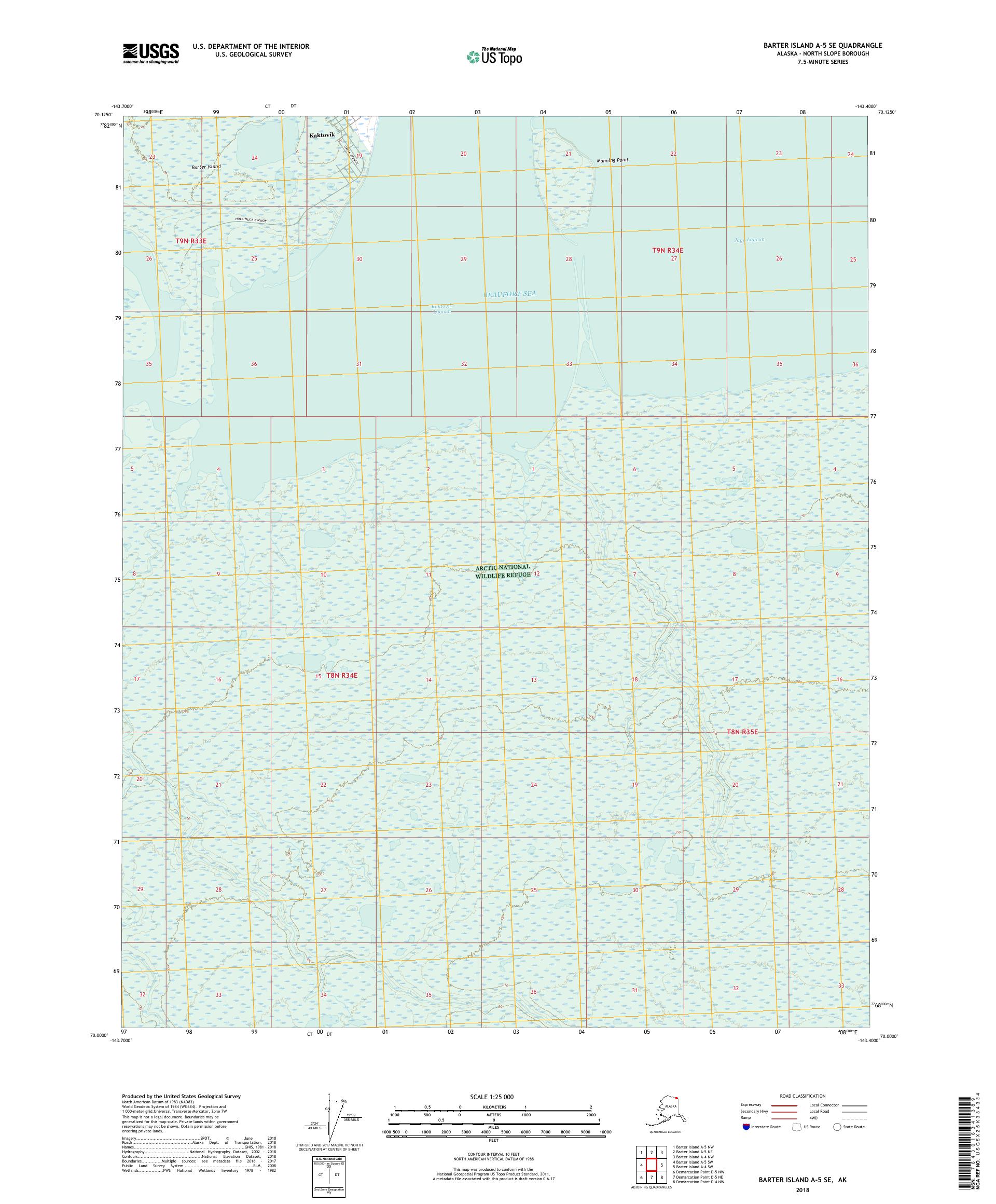 Barter Island A-5 SE Alaska US Topo Map – MyTopo Map Store