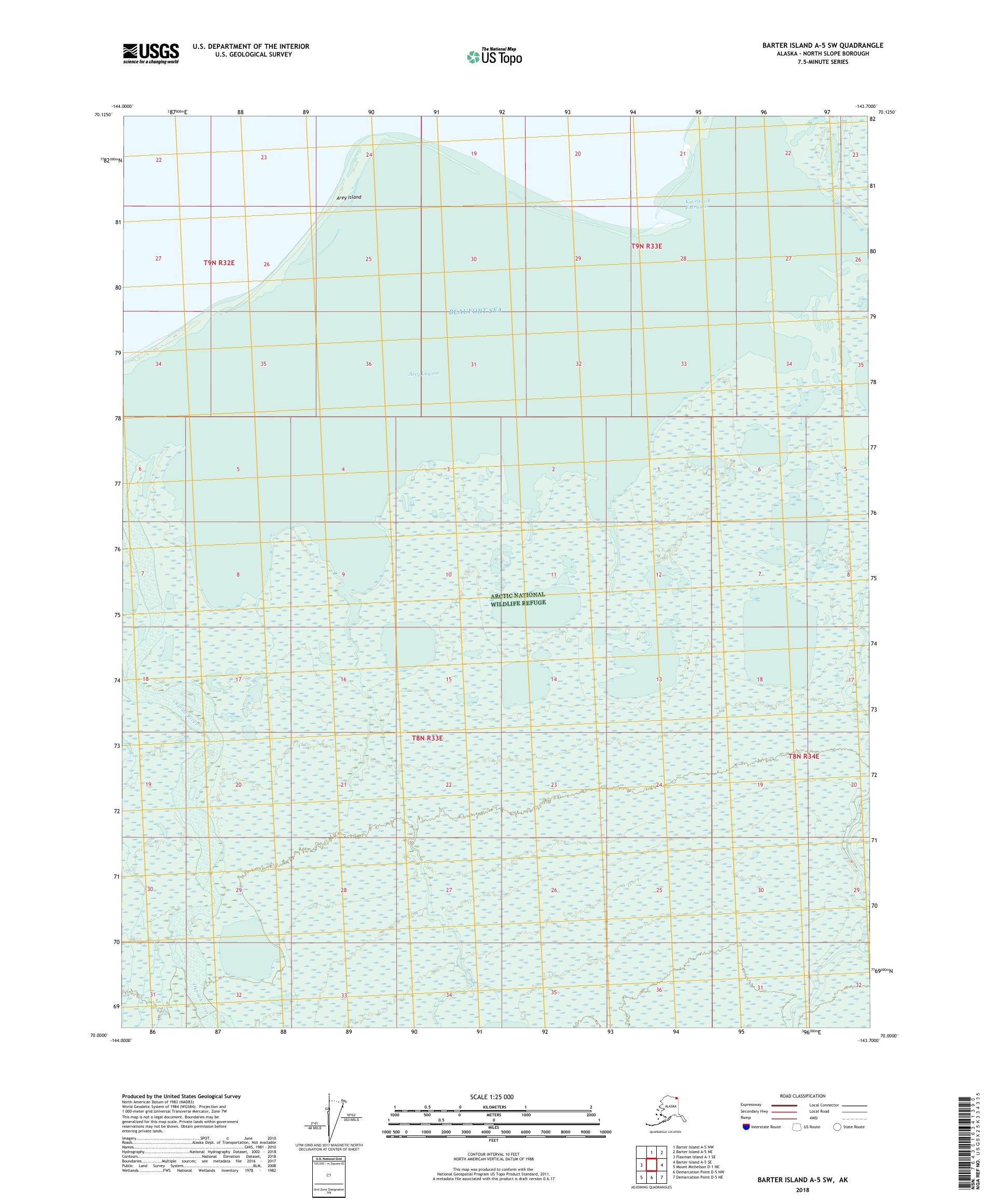 Barter Island A-5 SW Alaska US Topo Map – MyTopo Map Store