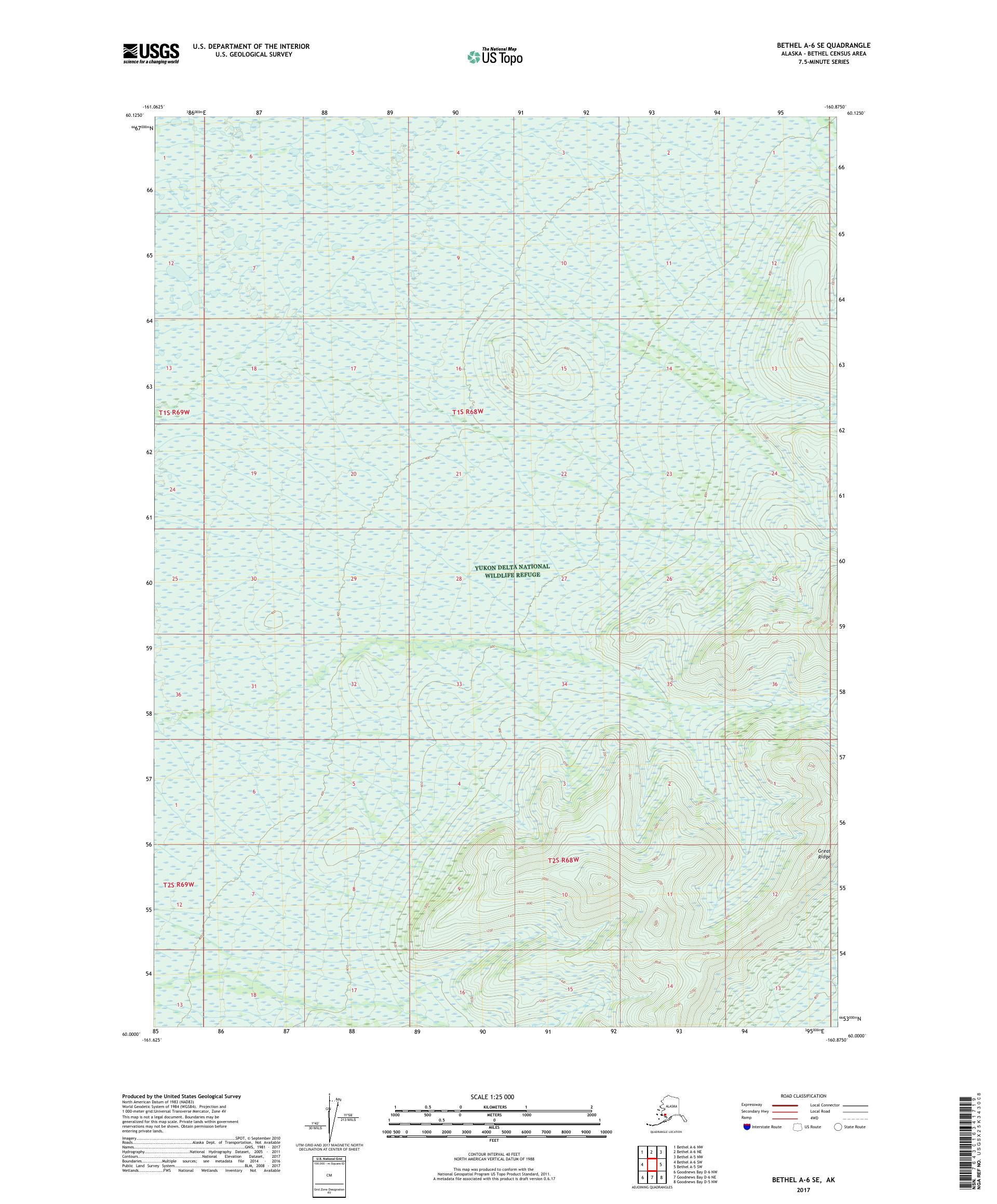 Bethel A-6 SE Alaska US Topo Map – MyTopo Map Store