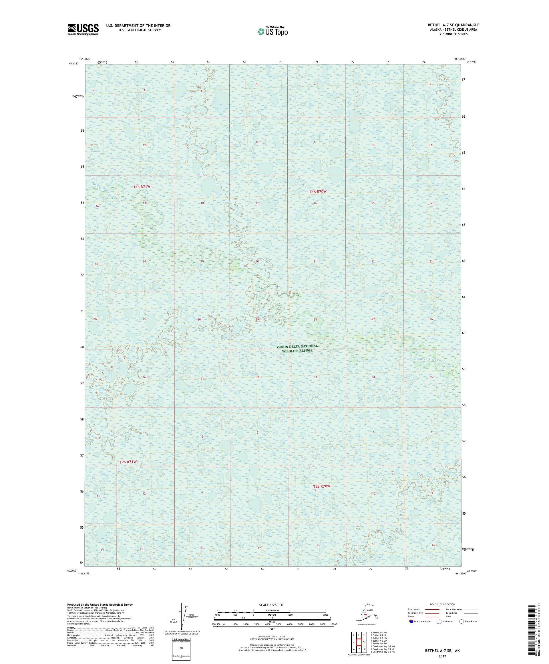 Bethel A-7 SE Alaska US Topo Map – MyTopo Map Store