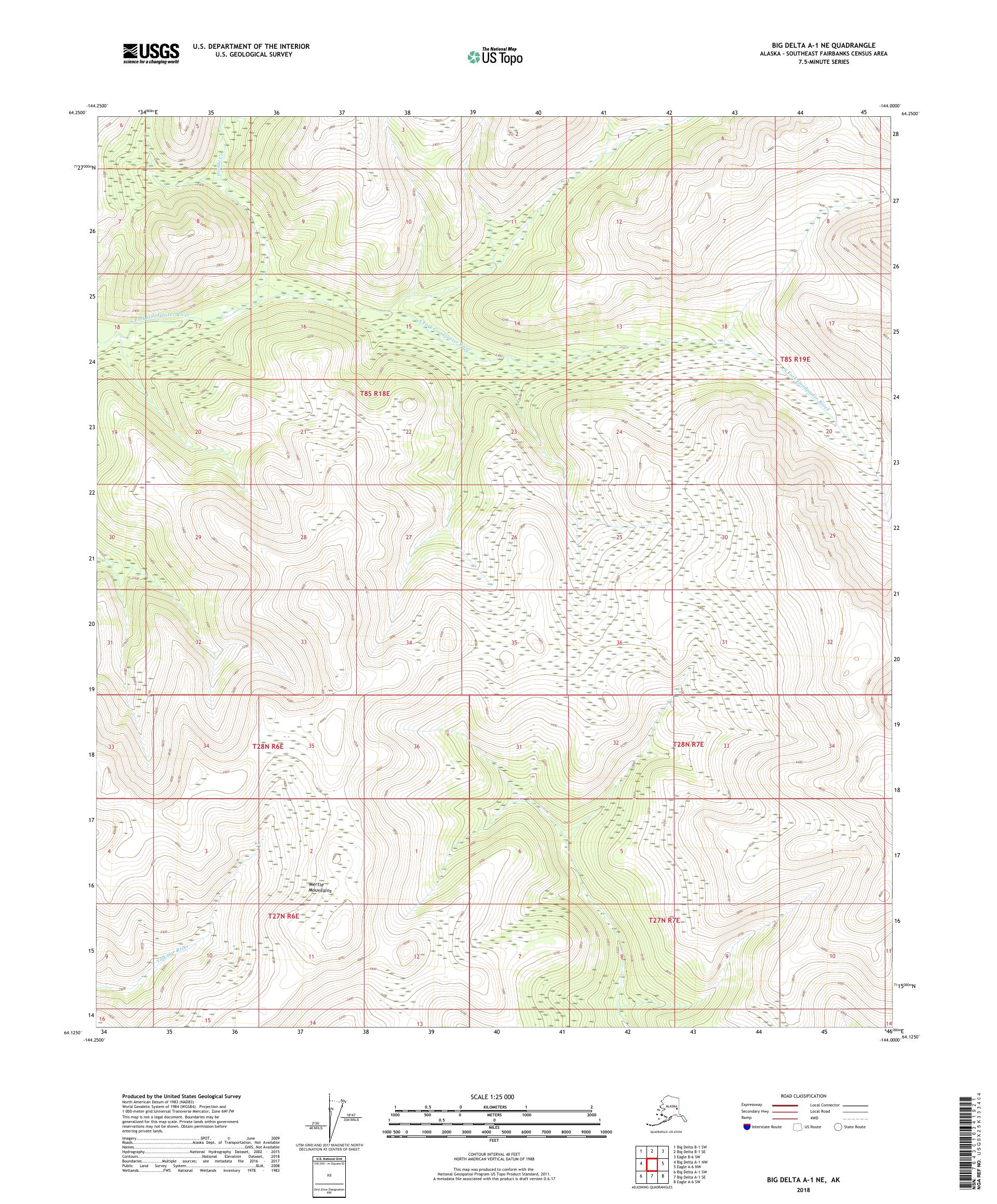 Big Delta A-1 NE Alaska US Topo Map – MyTopo Map Store