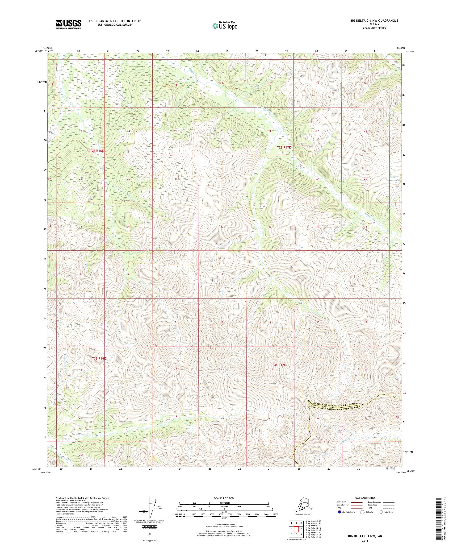 Big Delta C-1 NW Alaska US Topo Map – MyTopo Map Store