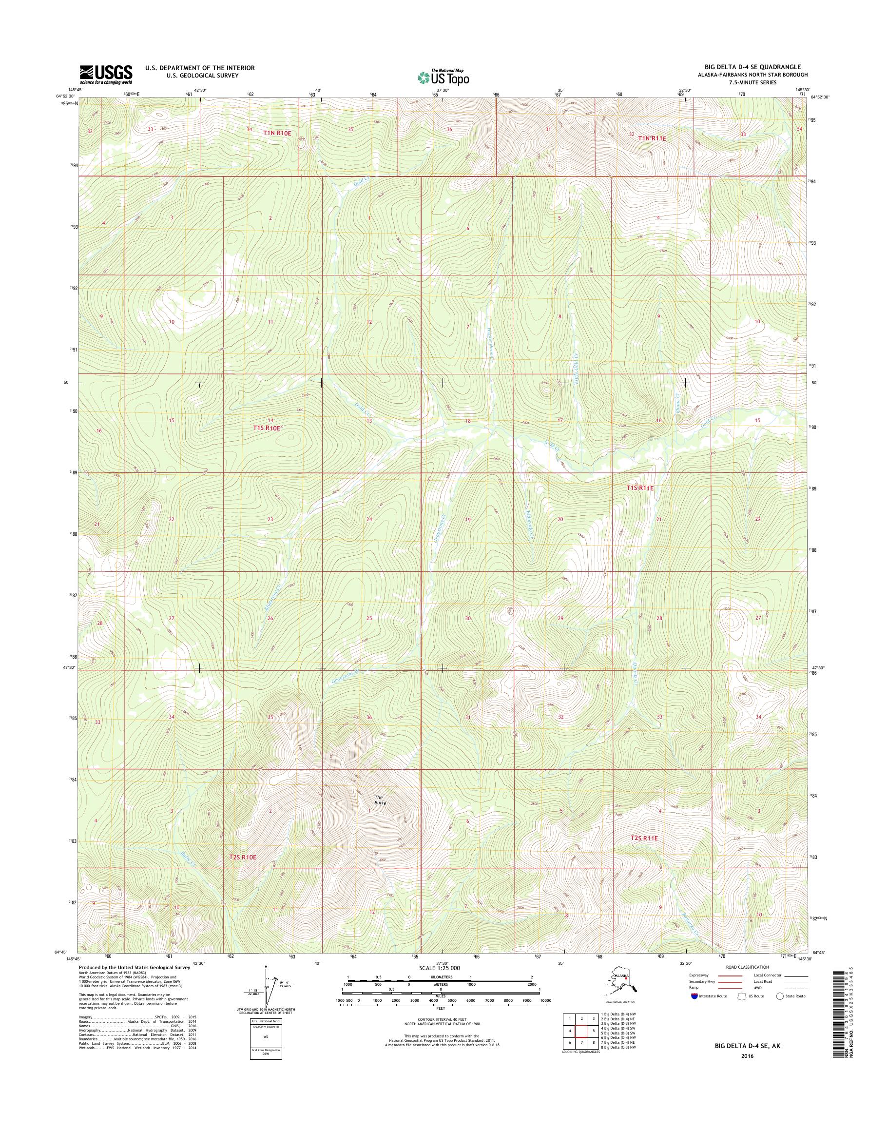 Big Delta D-4 SE Alaska US Topo Map – MyTopo Map Store