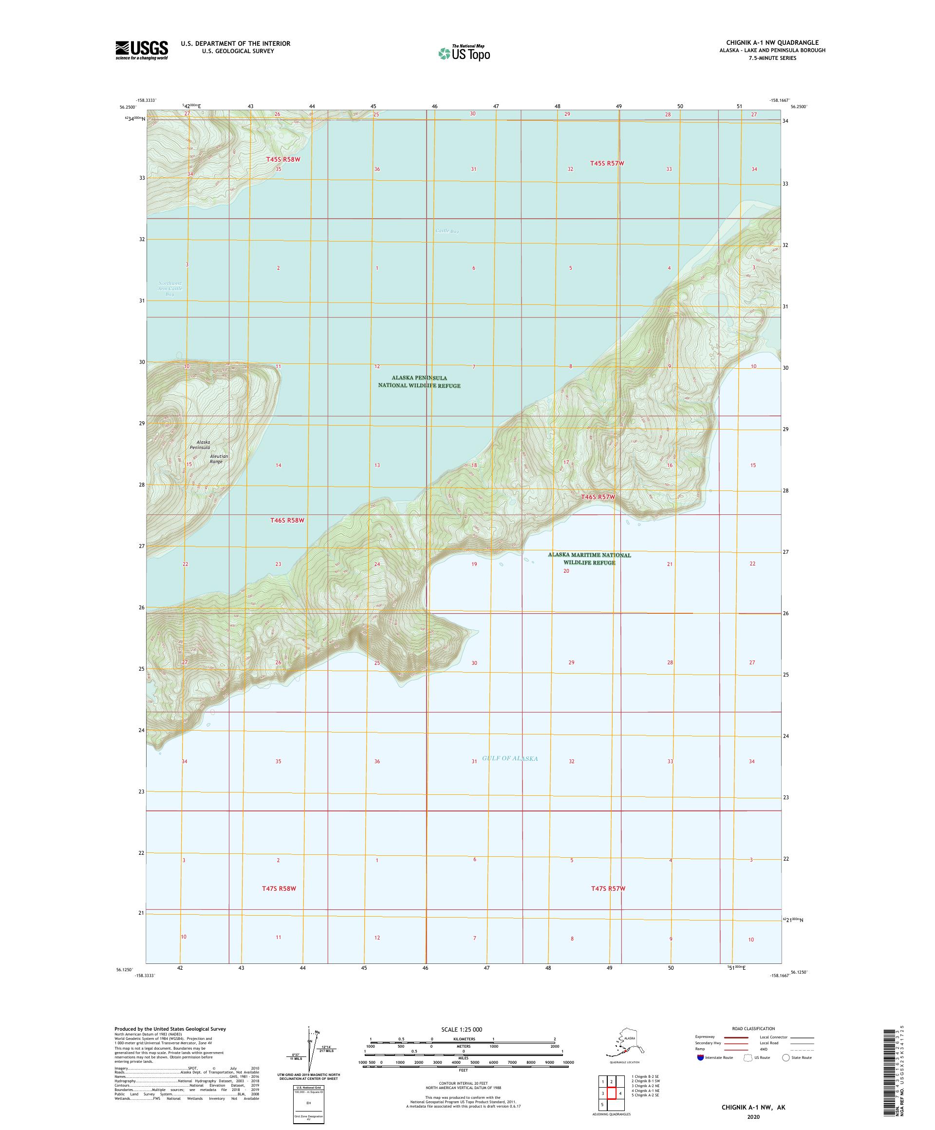 Chignik A-1 NW Alaska US Topo Map – MyTopo Map Store