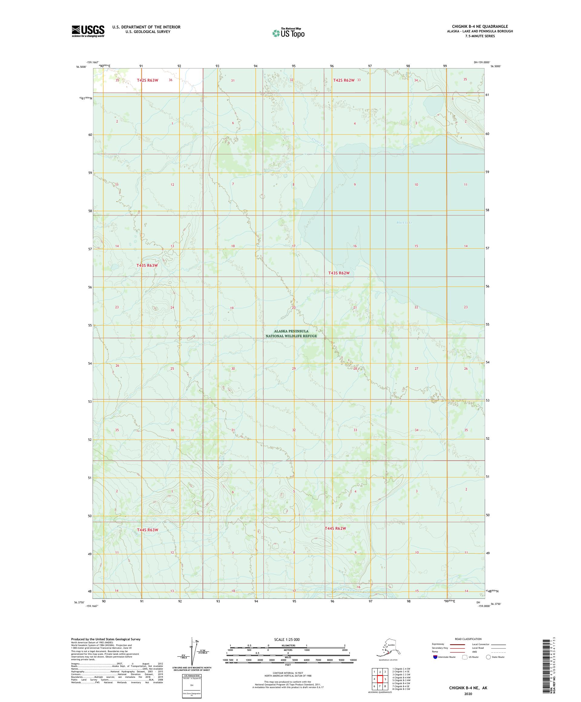 Chignik B-4 NE Alaska US Topo Map – MyTopo Map Store