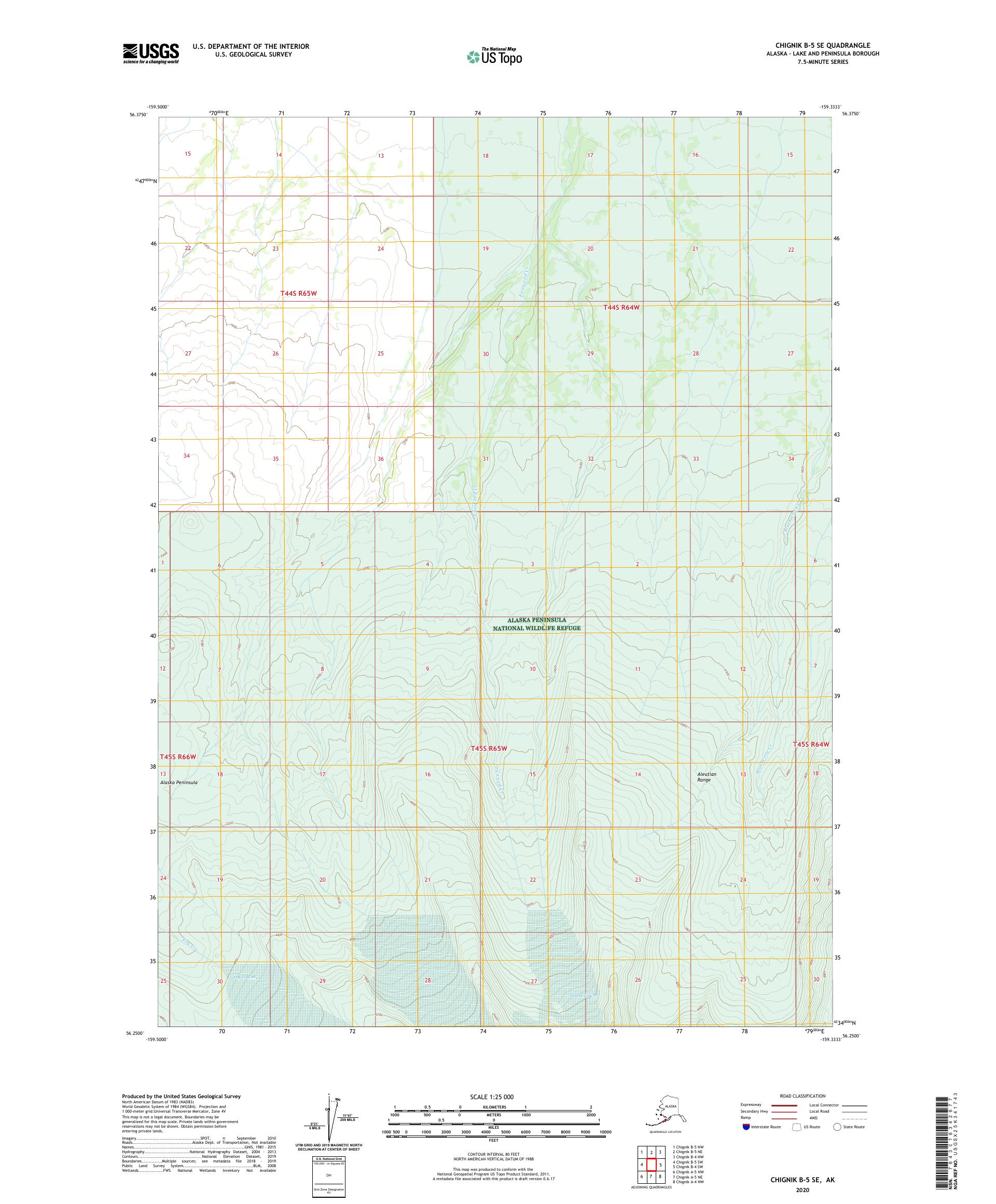 Chignik B-5 SE Alaska US Topo Map – MyTopo Map Store