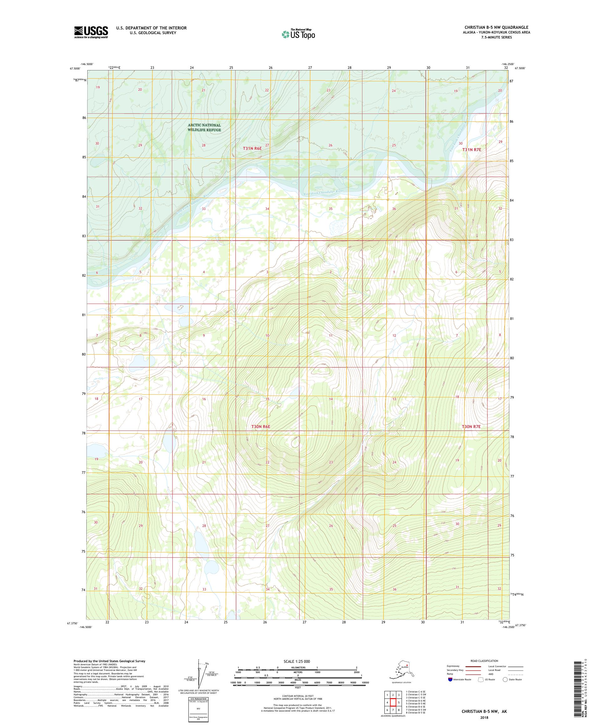 Christian B-5 NW Alaska US Topo Map – MyTopo Map Store