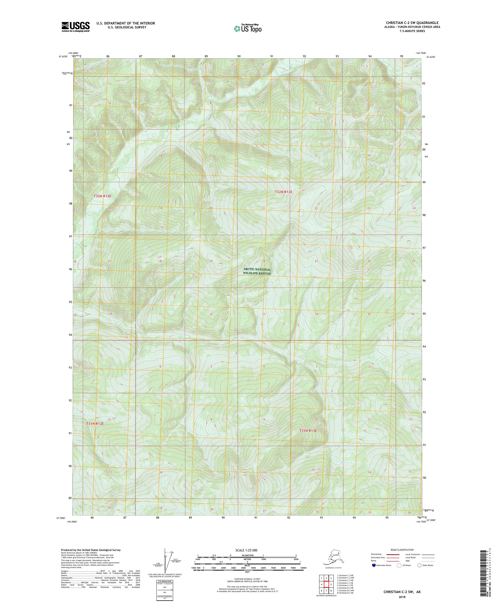 Christian C-2 SW Alaska US Topo Map – MyTopo Map Store