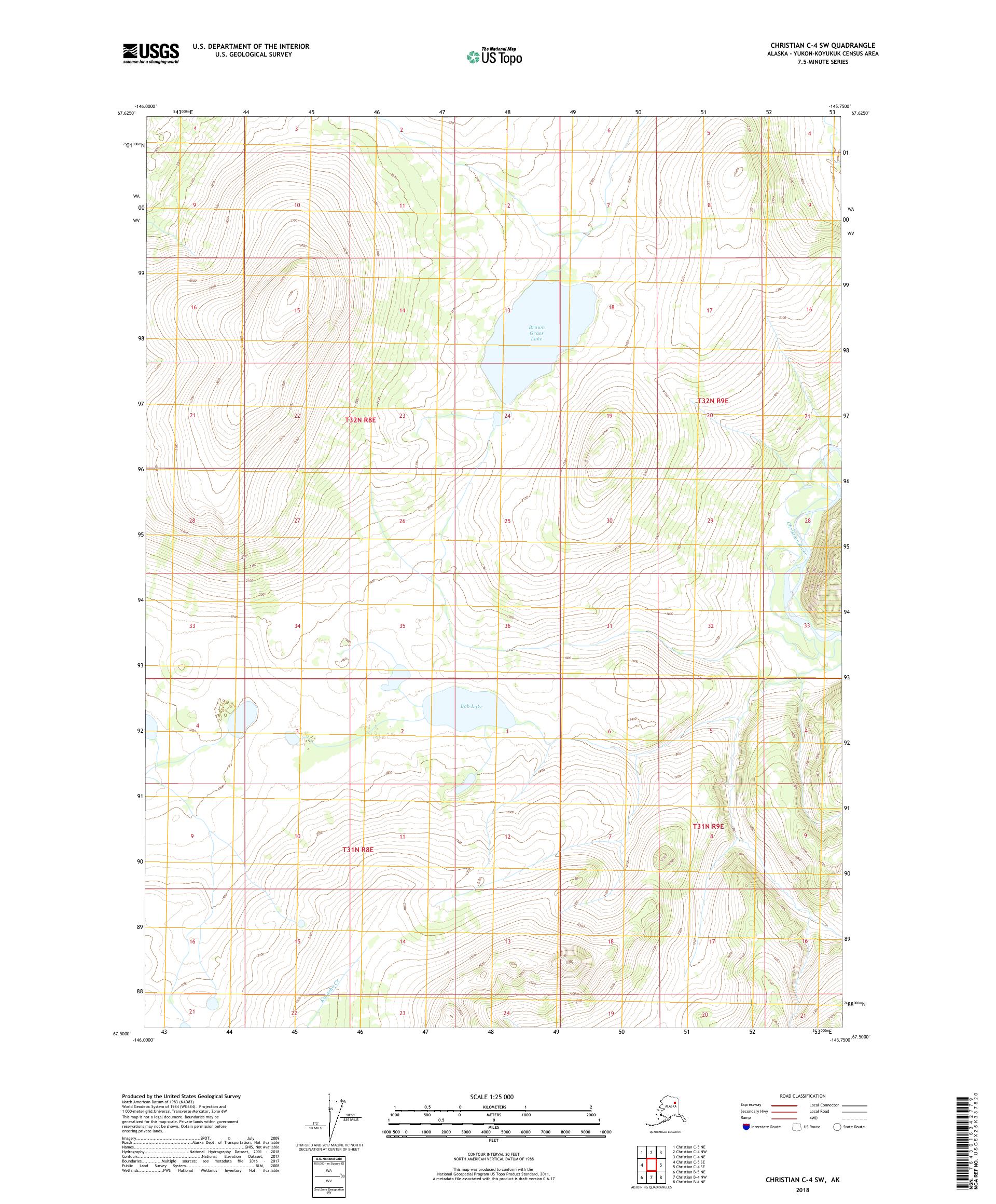 Christian C-4 SW Alaska US Topo Map – MyTopo Map Store