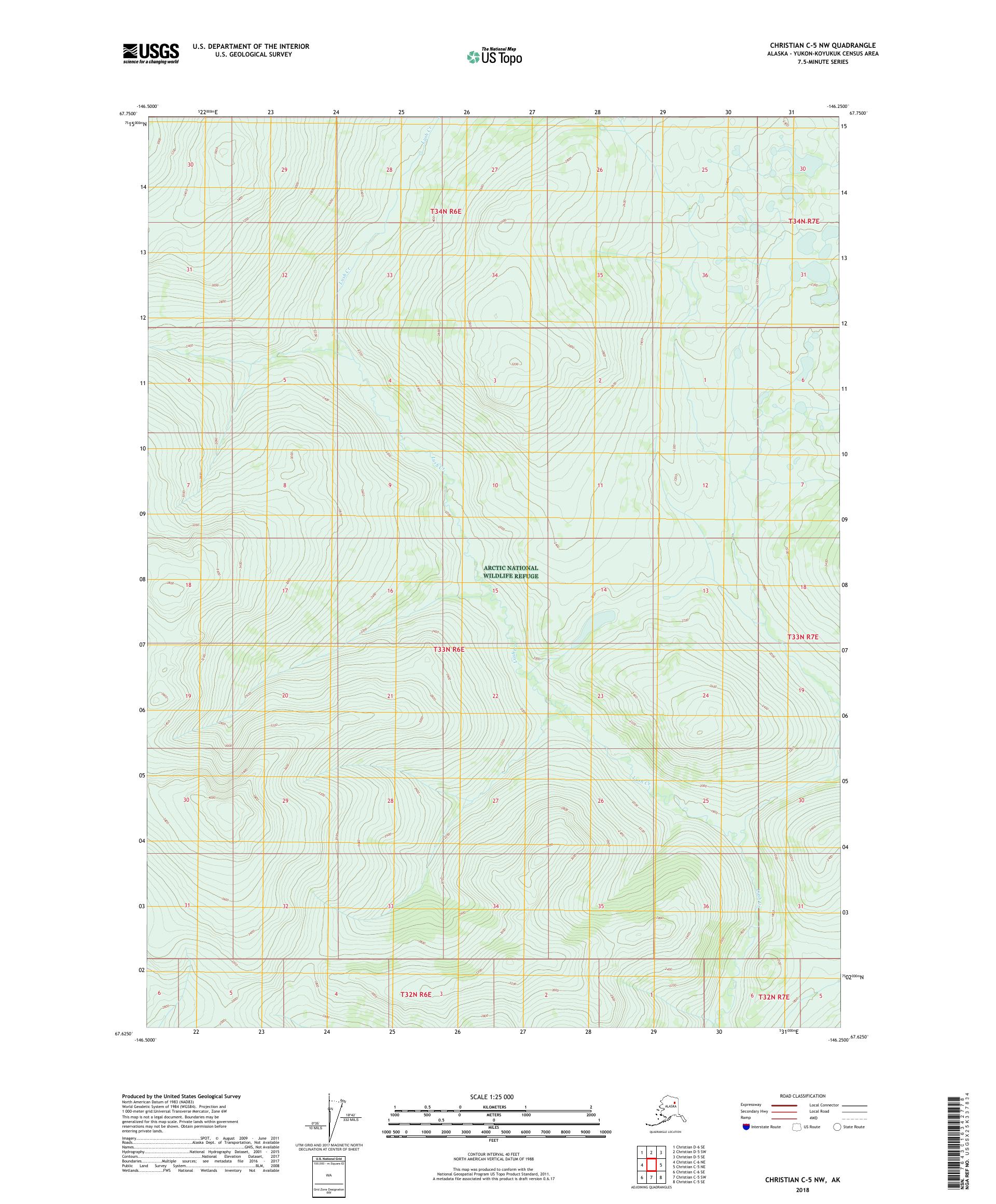 Christian C-5 NW Alaska US Topo Map – MyTopo Map Store