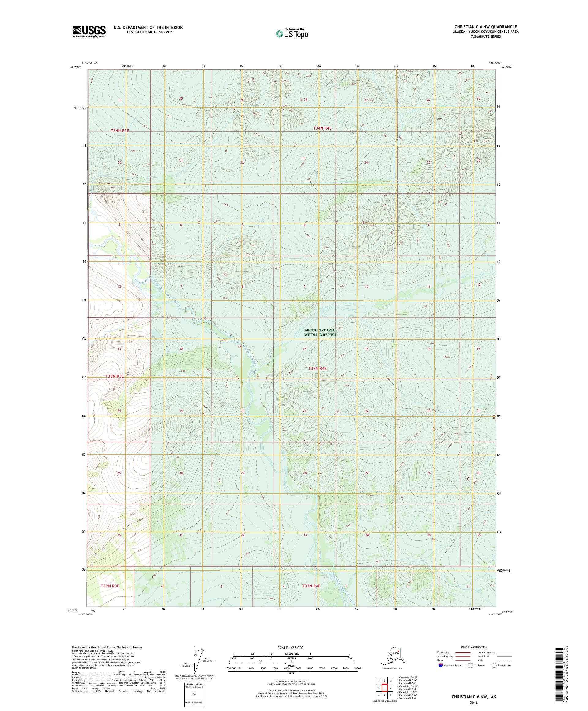 Christian C-6 NW Alaska US Topo Map – MyTopo Map Store