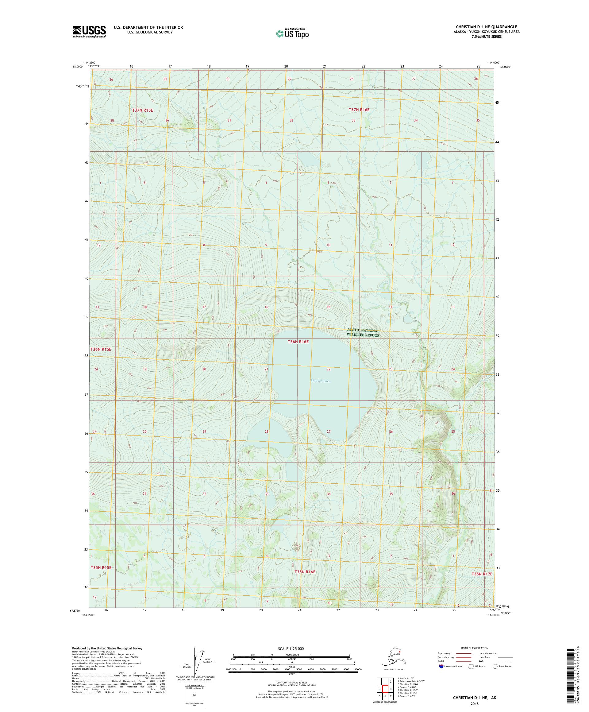 Christian D-1 NE Alaska US Topo Map – MyTopo Map Store