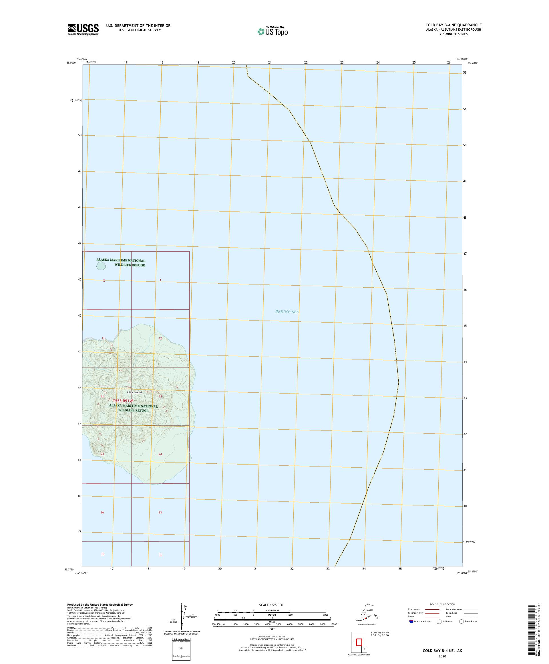 Cold Bay B-4 NE Alaska US Topo Map – MyTopo Map Store