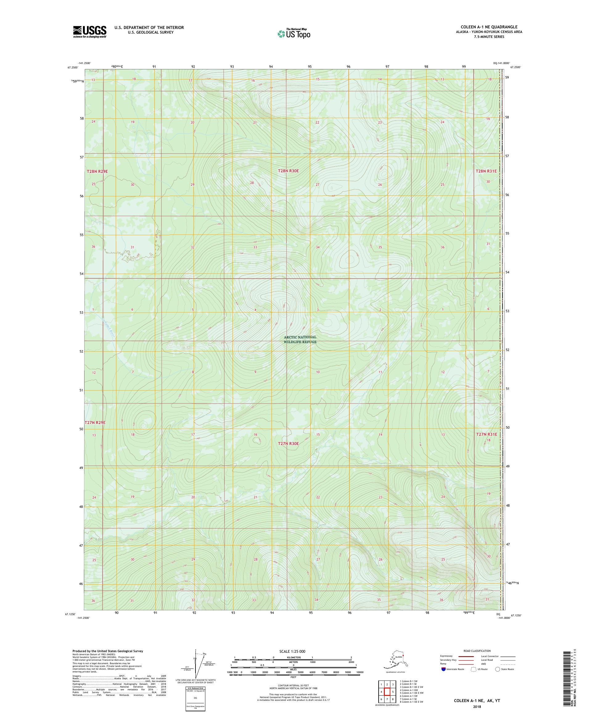 Coleen A-1 NE Alaska US Topo Map – MyTopo Map Store