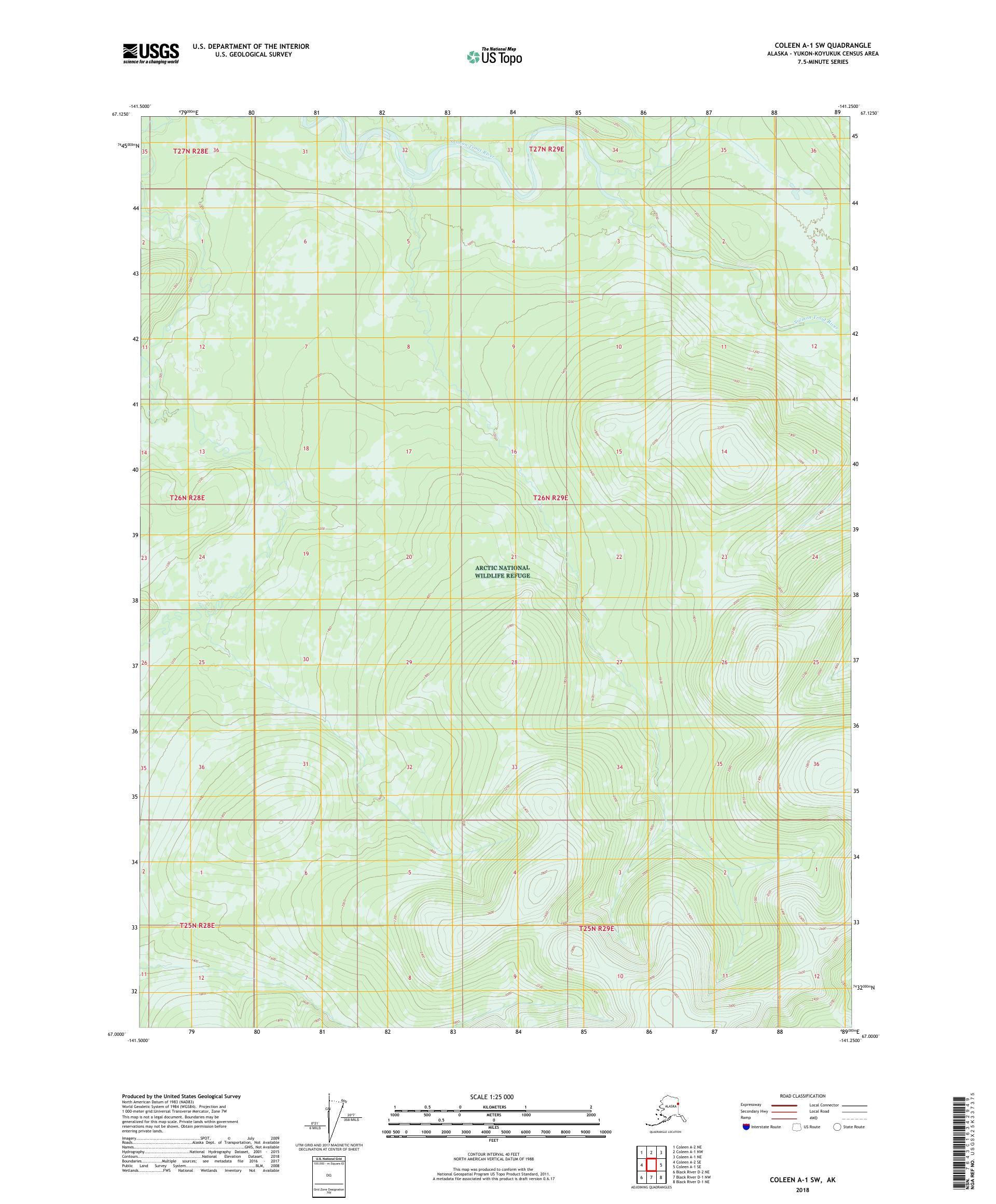 Coleen A-1 SW Alaska US Topo Map – MyTopo Map Store
