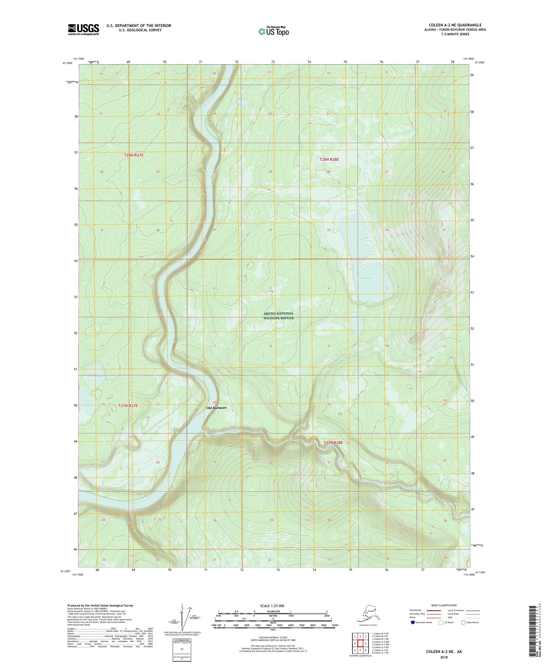 Coleen A-2 NE Alaska US Topo Map – MyTopo Map Store