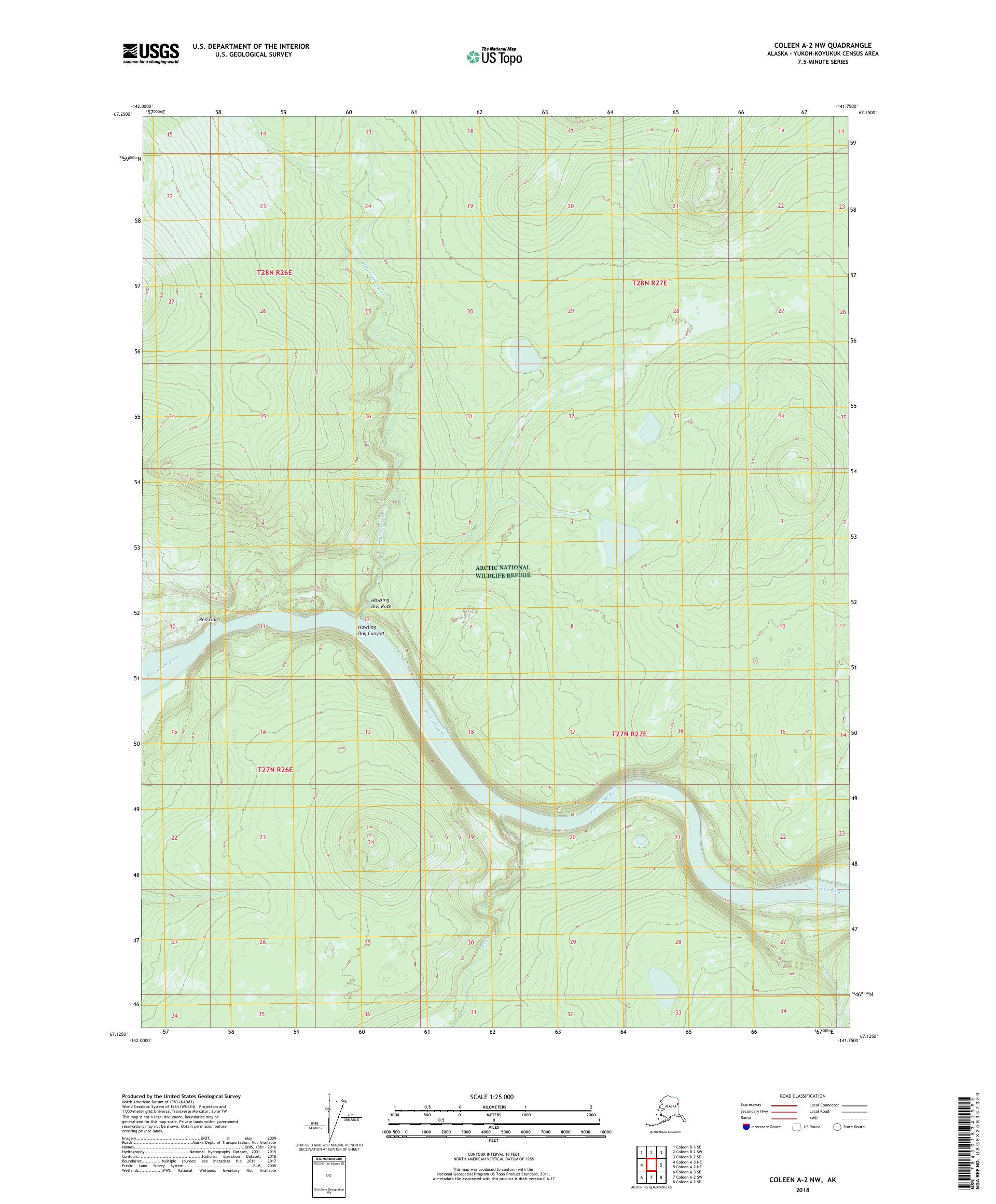 Coleen A-2 NW Alaska US Topo Map – MyTopo Map Store