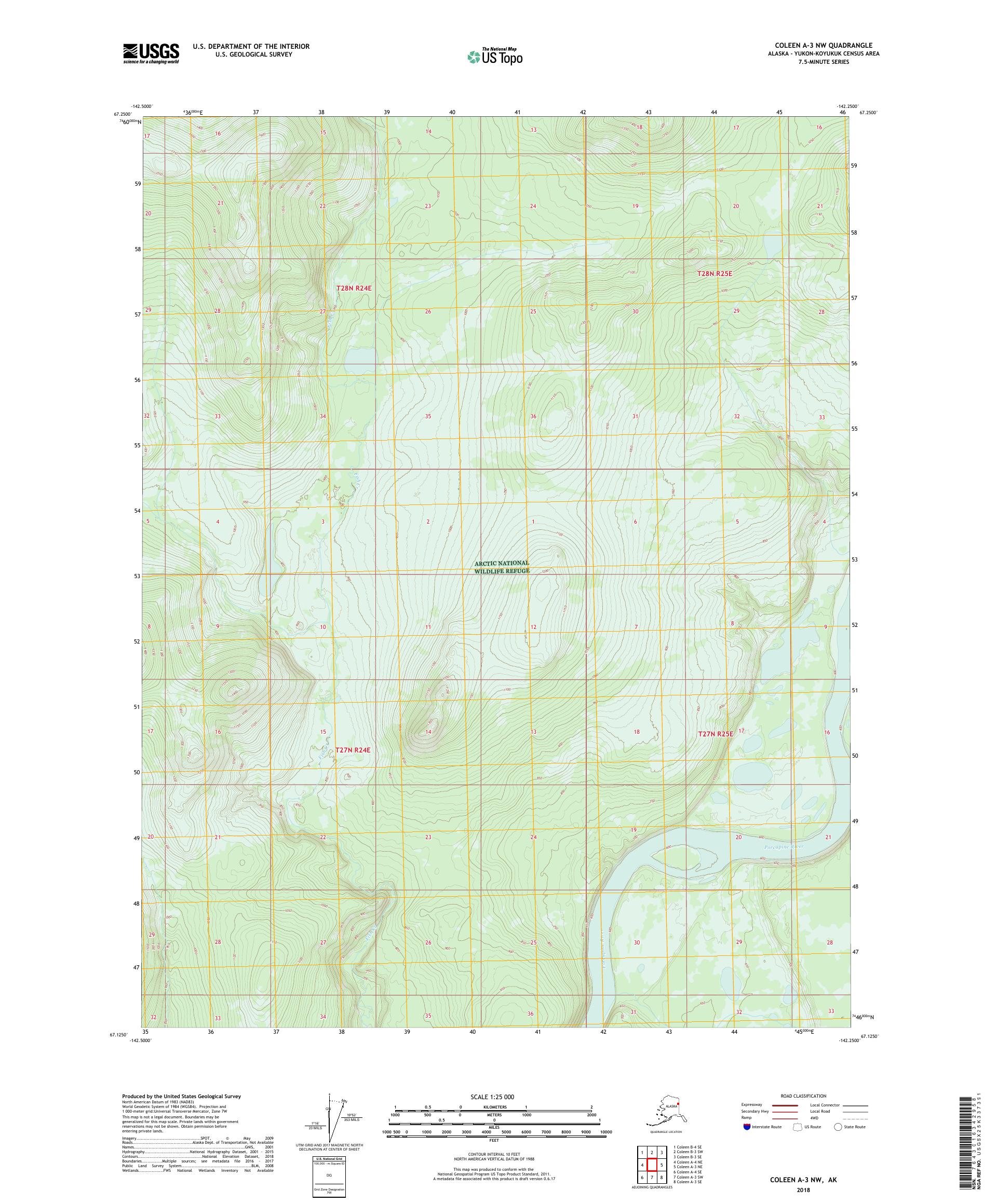Coleen A-3 NW Alaska US Topo Map – MyTopo Map Store