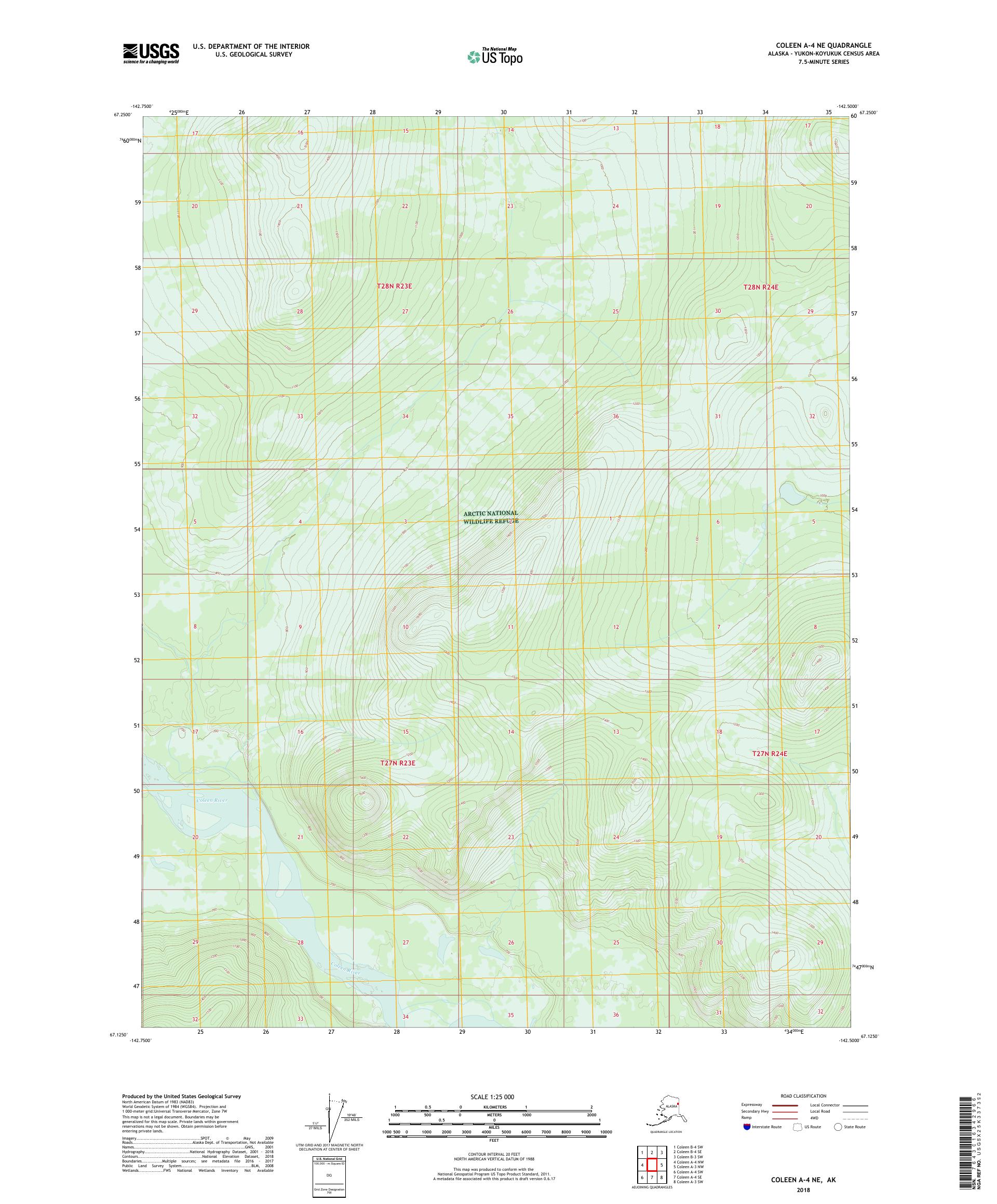 Coleen A-4 NE Alaska US Topo Map – MyTopo Map Store