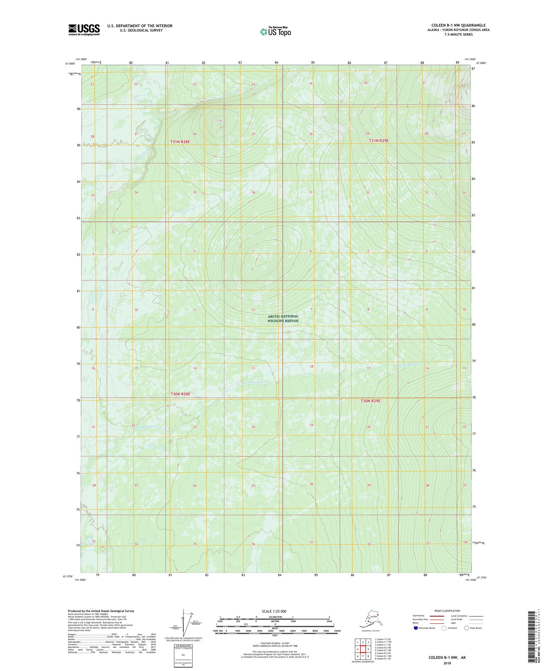 Coleen B-1 NW Alaska US Topo Map – MyTopo Map Store